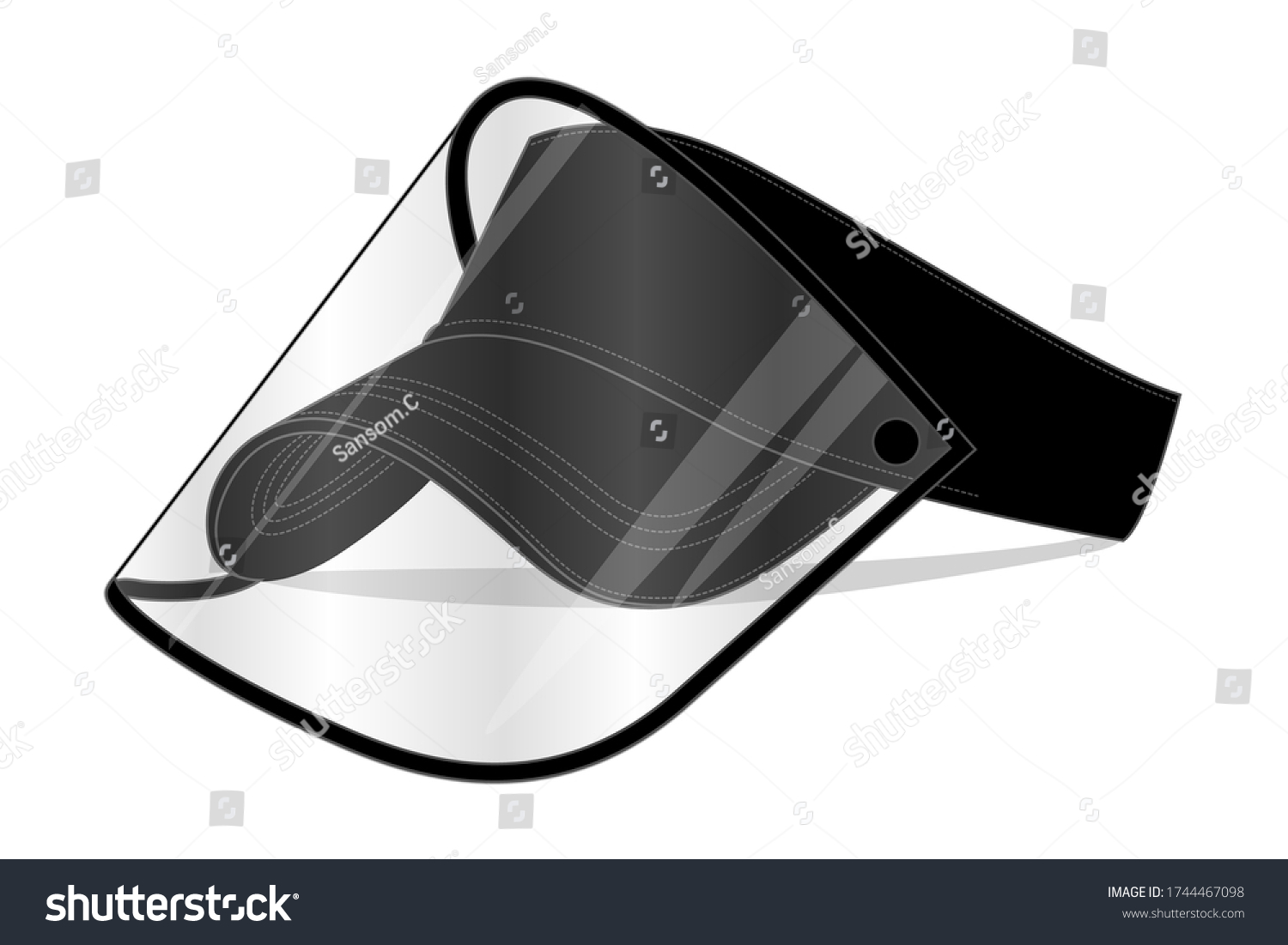Black Sun Visor Cap Vector Plastic Stock Vector (Royalty Free ...
