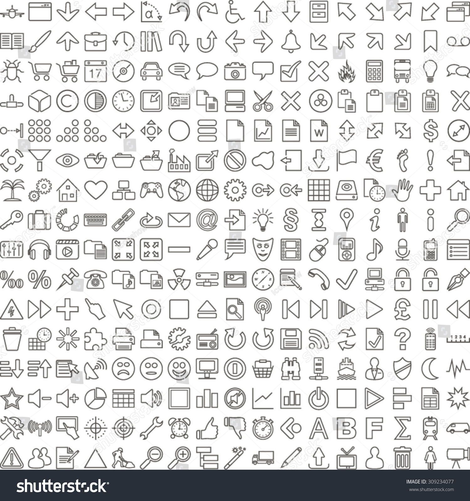 Black Symbols Software Web 스톡 벡터(로열티 프리) 309234077 | Shutterstock