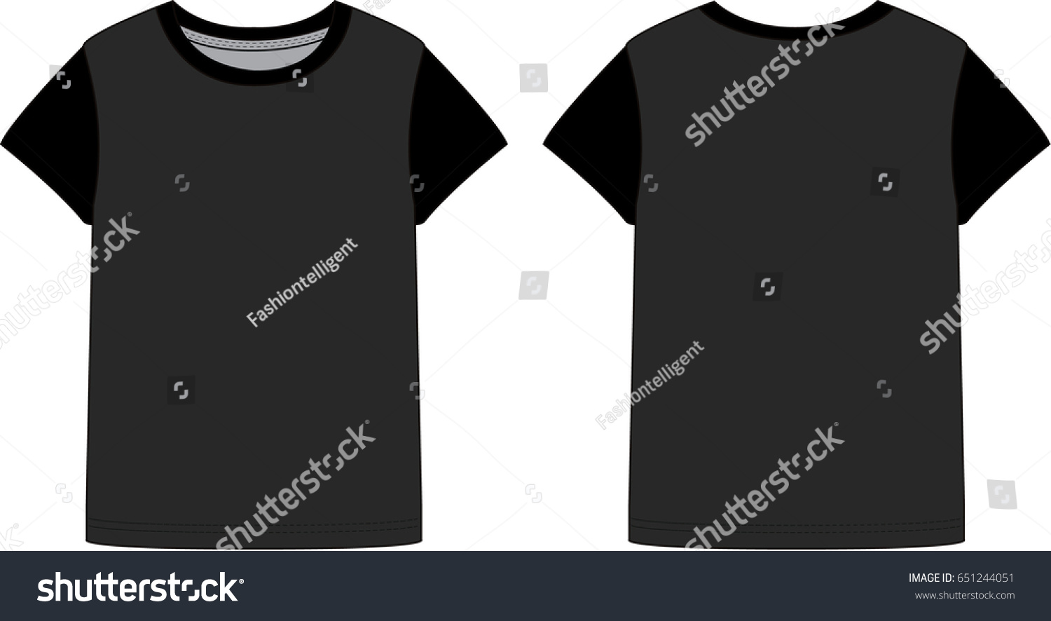 Black Tshirt Technical Drawing: เวกเตอร์สต็อก (ปลอดค่าลิขสิทธิ์ ...