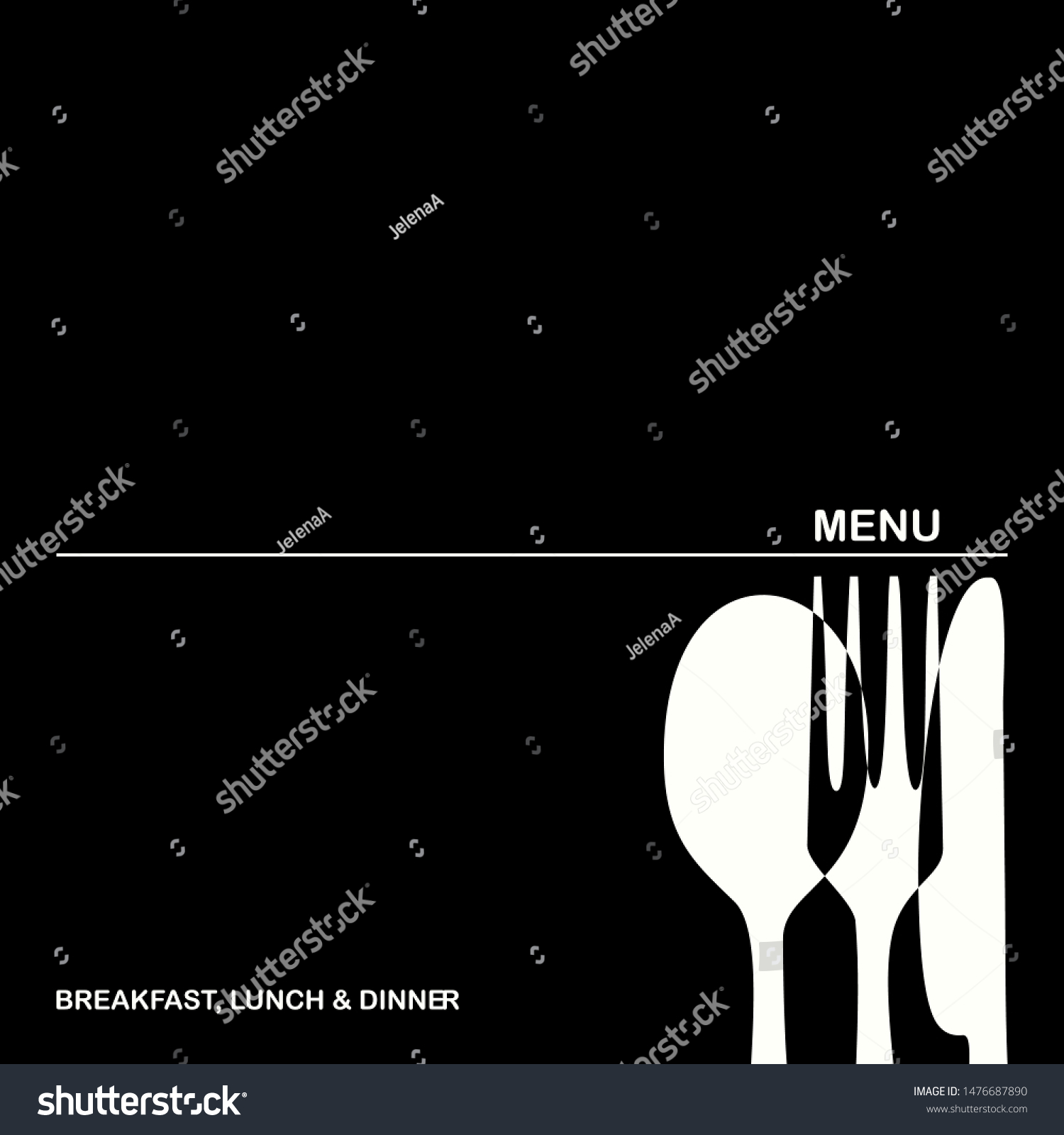 Black Template Restaurant Menu Stock Vector (Royalty Free) 1476687890 ...