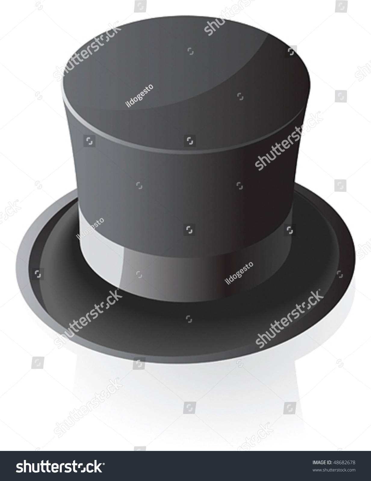 Black Top Hat Vector Illustration Stock Vector (Royalty Free) 48682678
