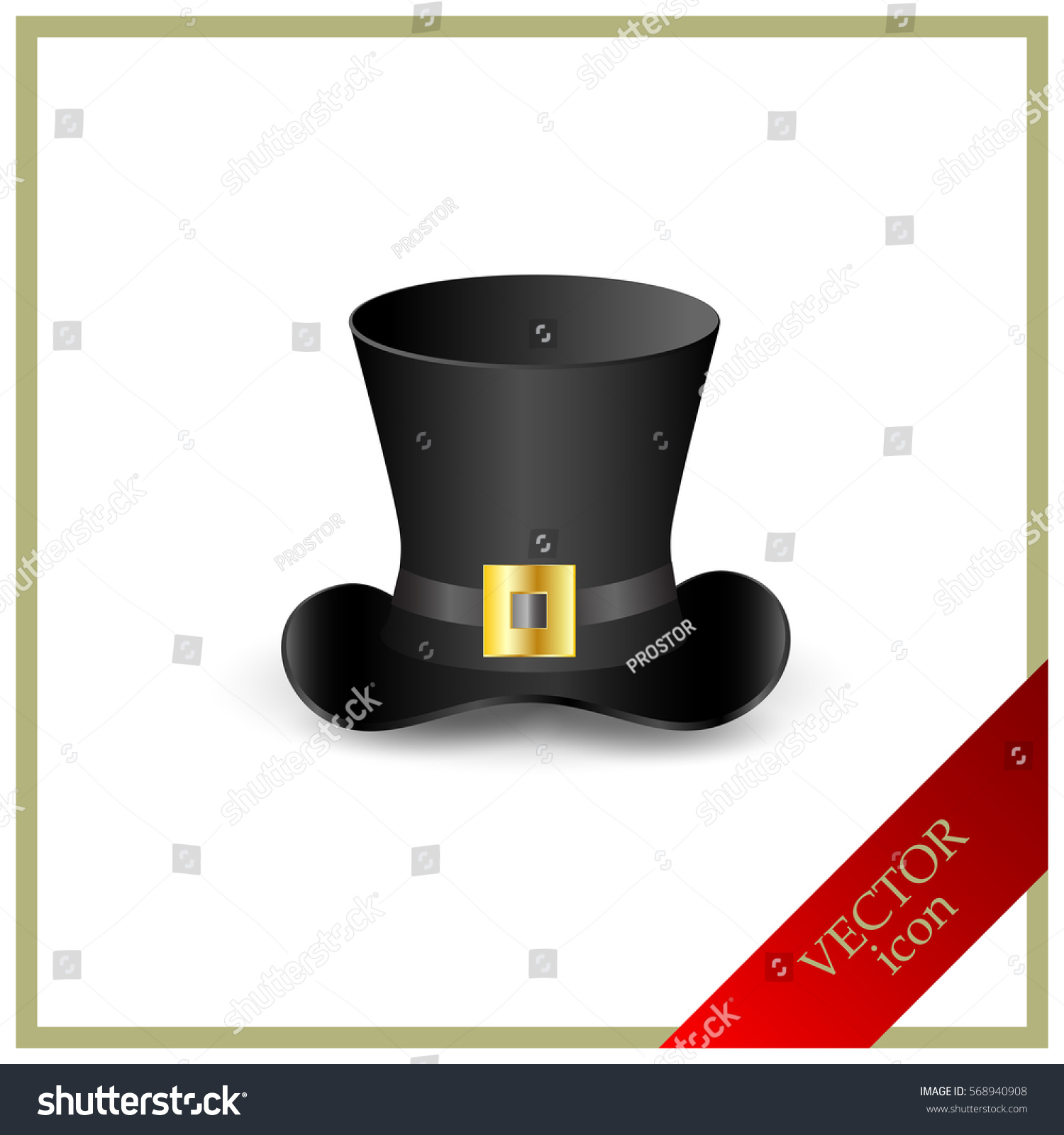 Black Top Hat Vector Illustration Isolated Stock Vector (Royalty Free ...