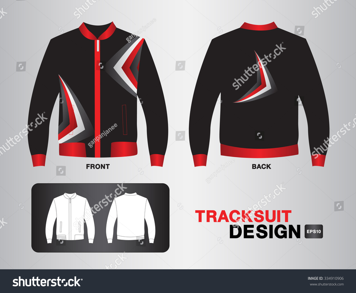 Black Tracksuit Design Vector Illustration Stock Vector (Royalty Free ...