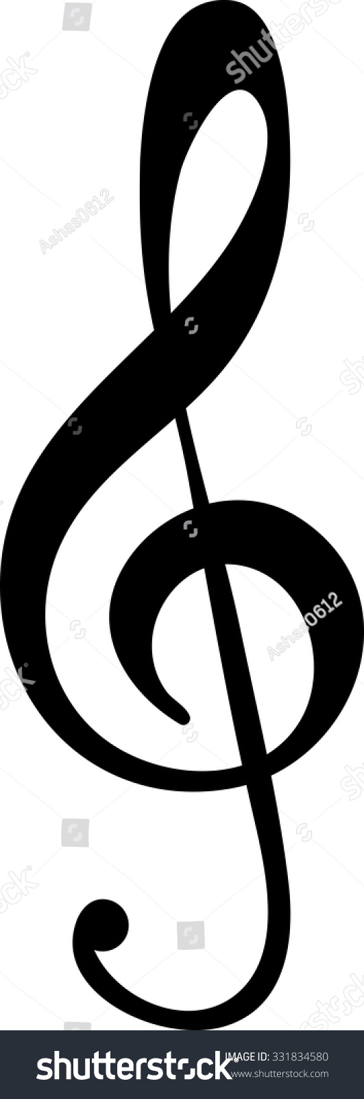 Black Treble Clef Vector Notes Mucic Stock Vector (Royalty Free ...