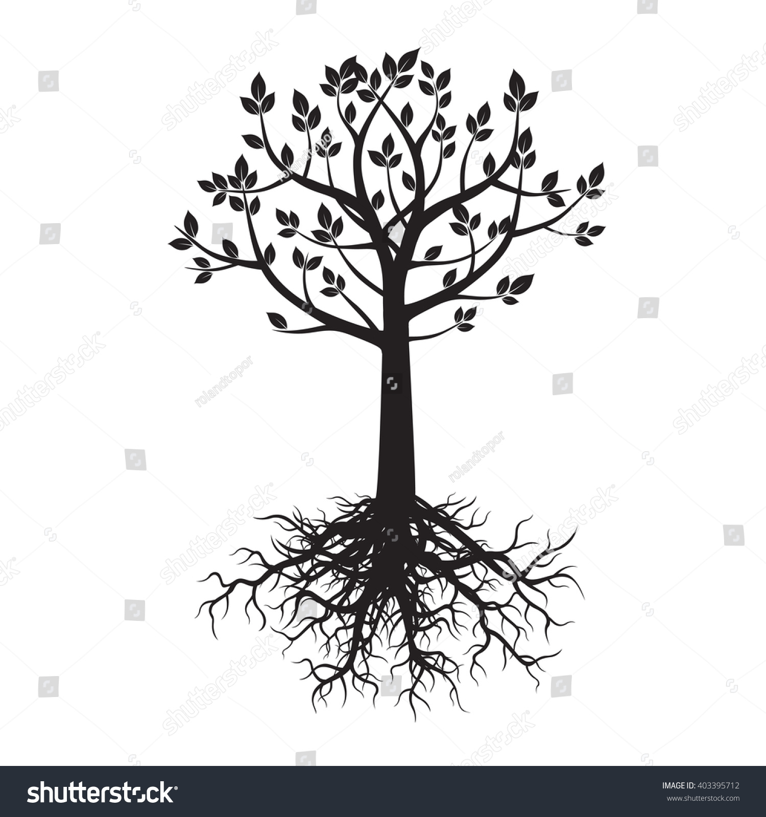 Black Tree Roots Vector Illustration Stock Vector (Royalty Free ...