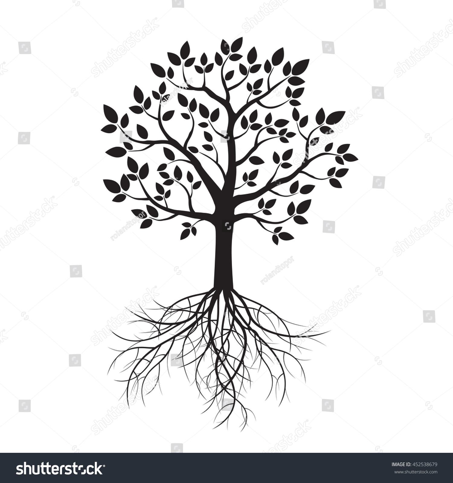 Black Tree Roots Vector Illustration 库存矢量图（免版税）452538679 | Shutterstock