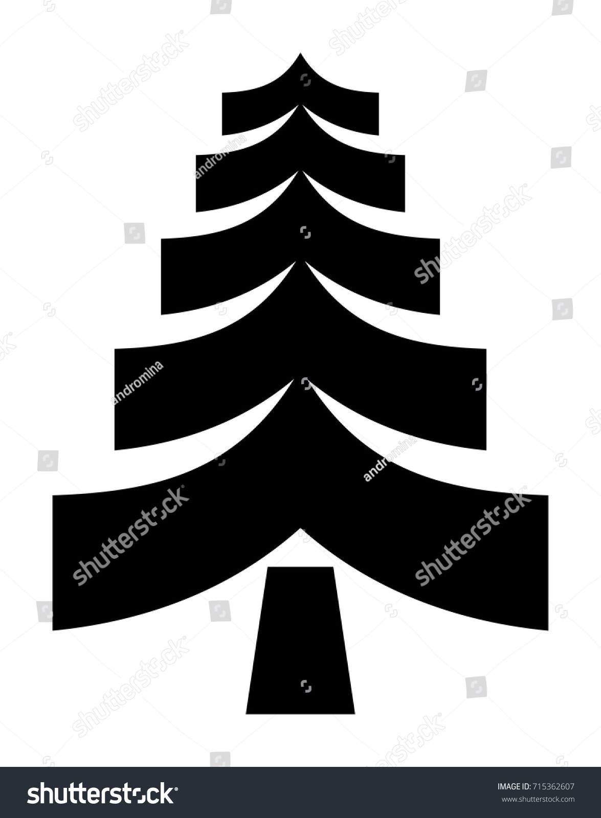 Black Tree Icon Stock Vector (Royalty Free) 715362607