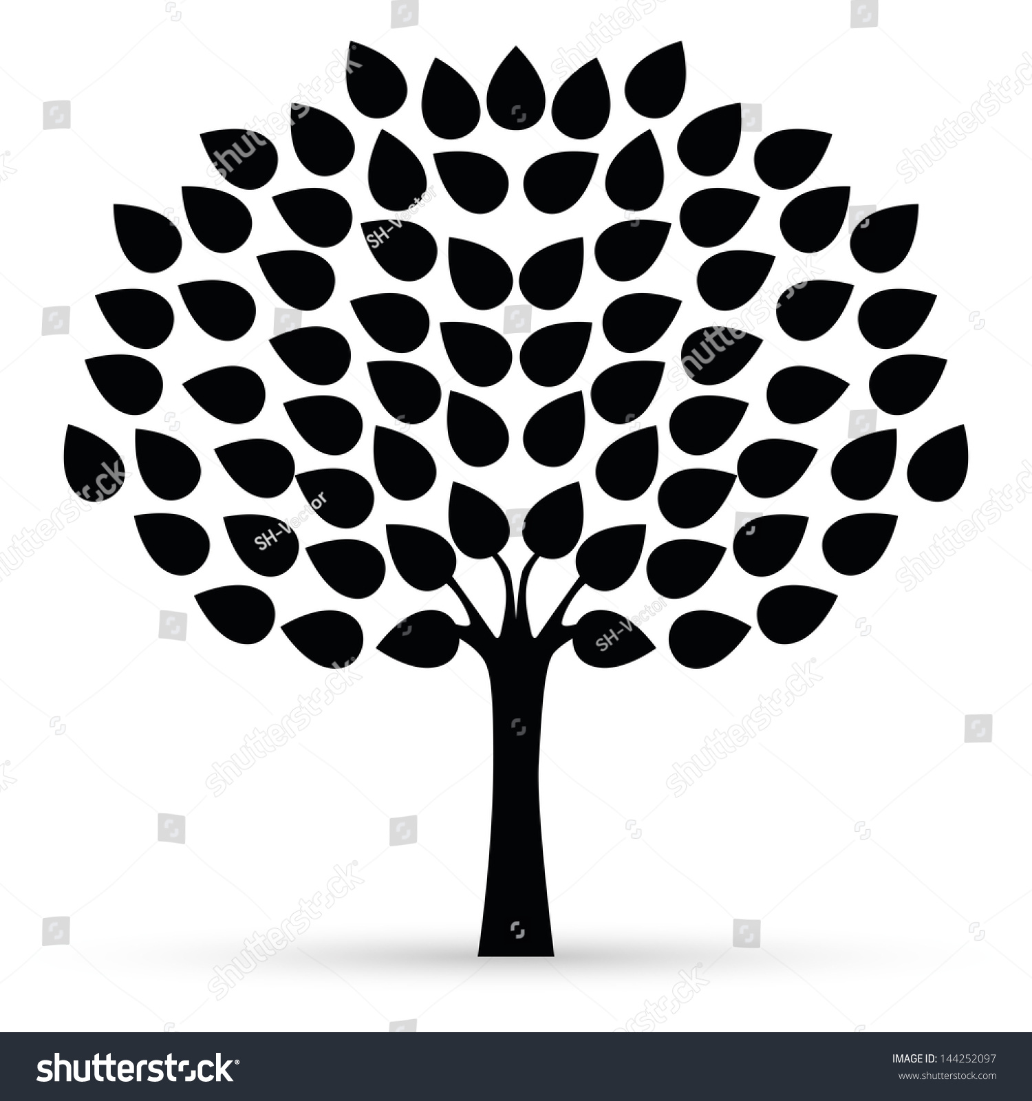 Black Tree Vector