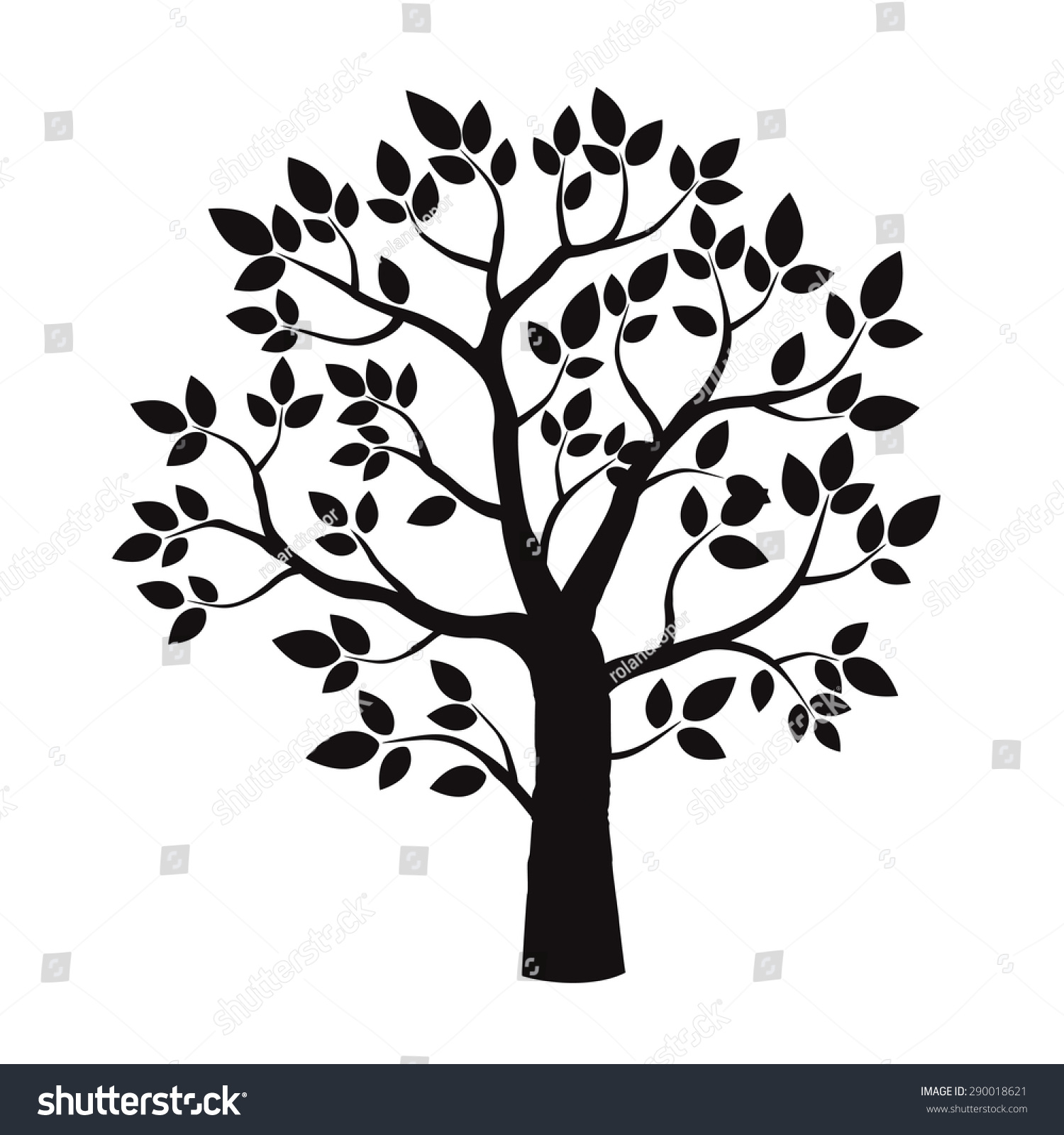 Black Tree Vector Illustration: เวกเตอร์สต็อก (ปลอดค่าลิขสิทธิ์ ...