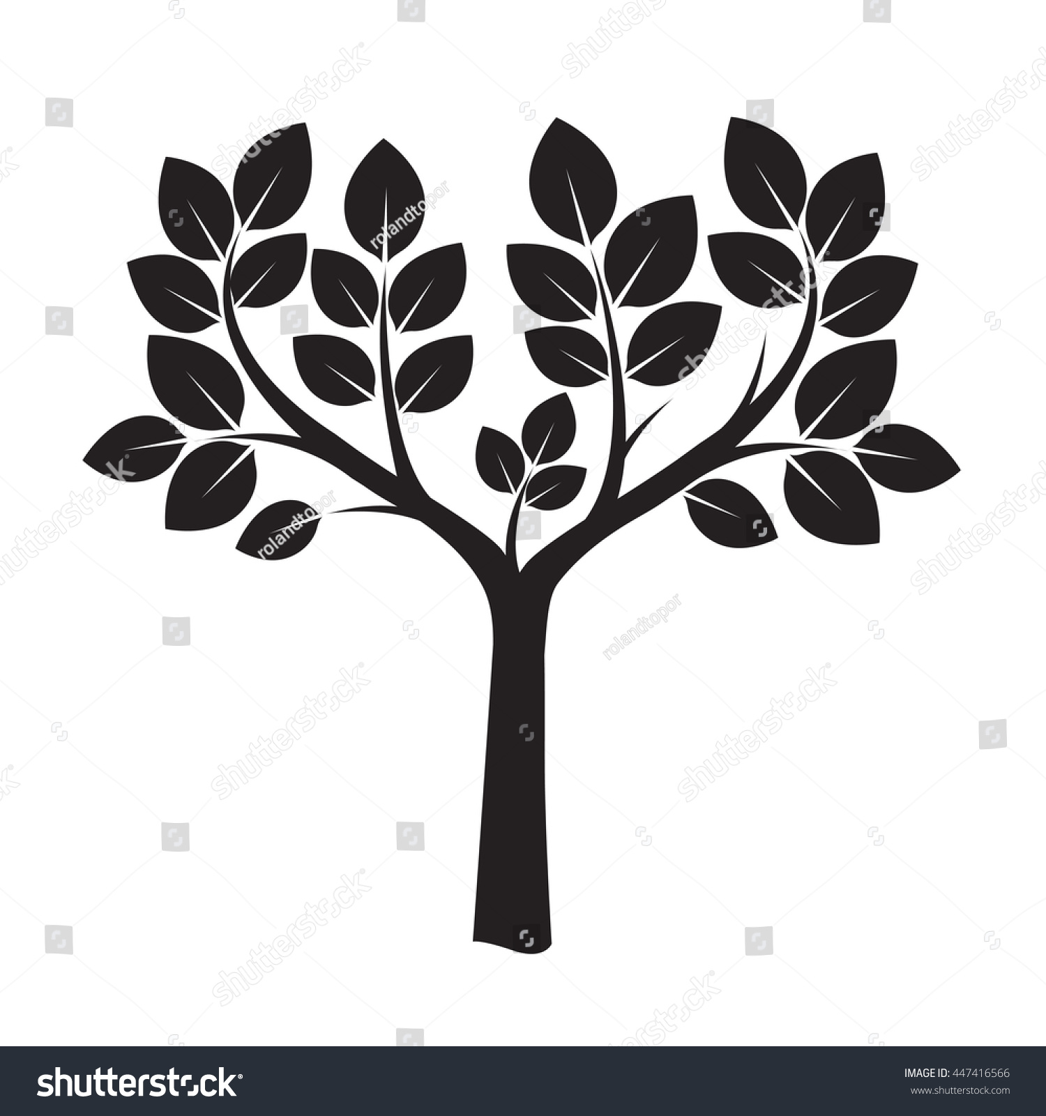Black Tree Vector Illustration: vector de stock (libre de regalías ...