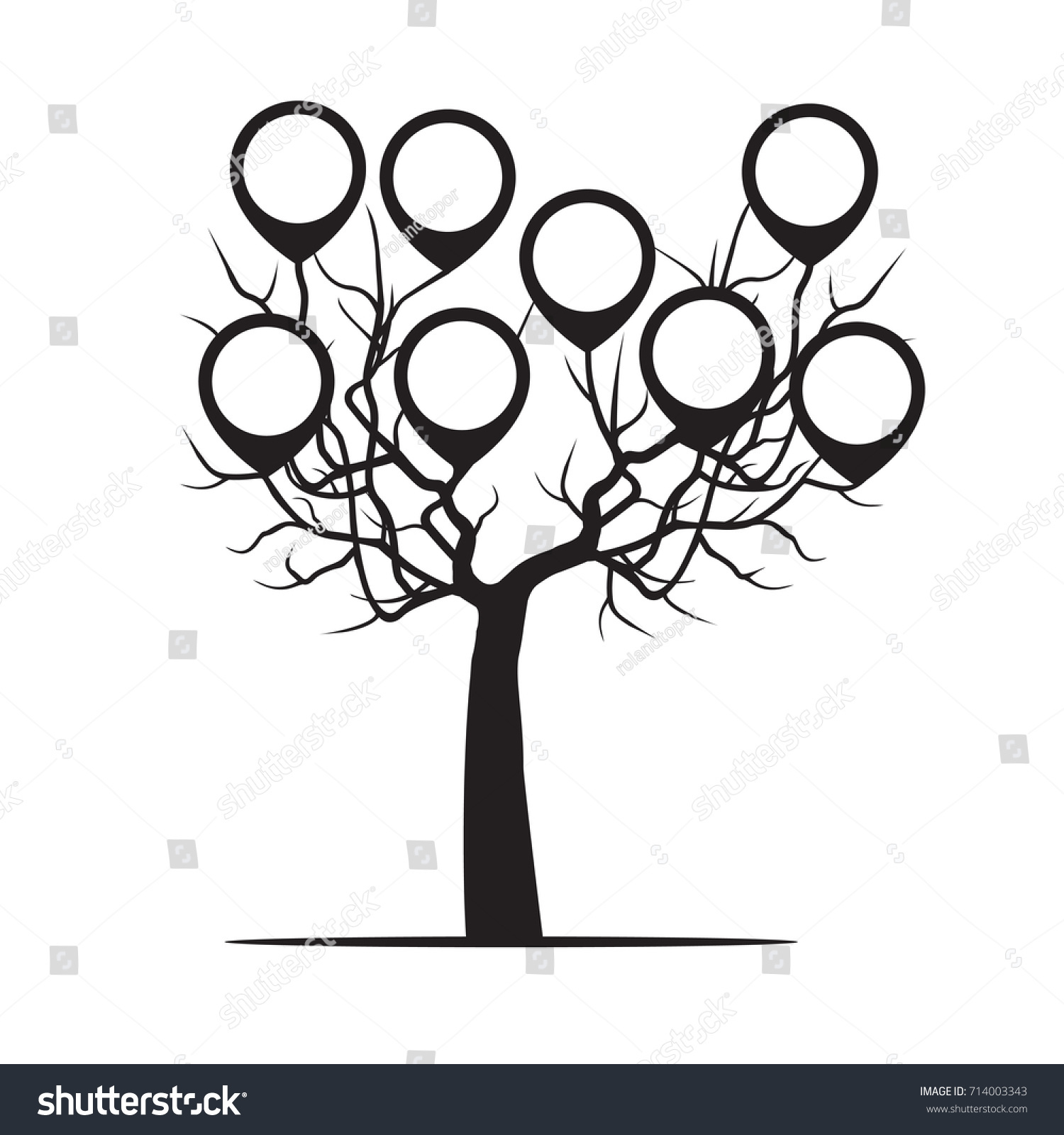 Black Tree Borders Vector Illustration Stock Vector (Royalty Free ...