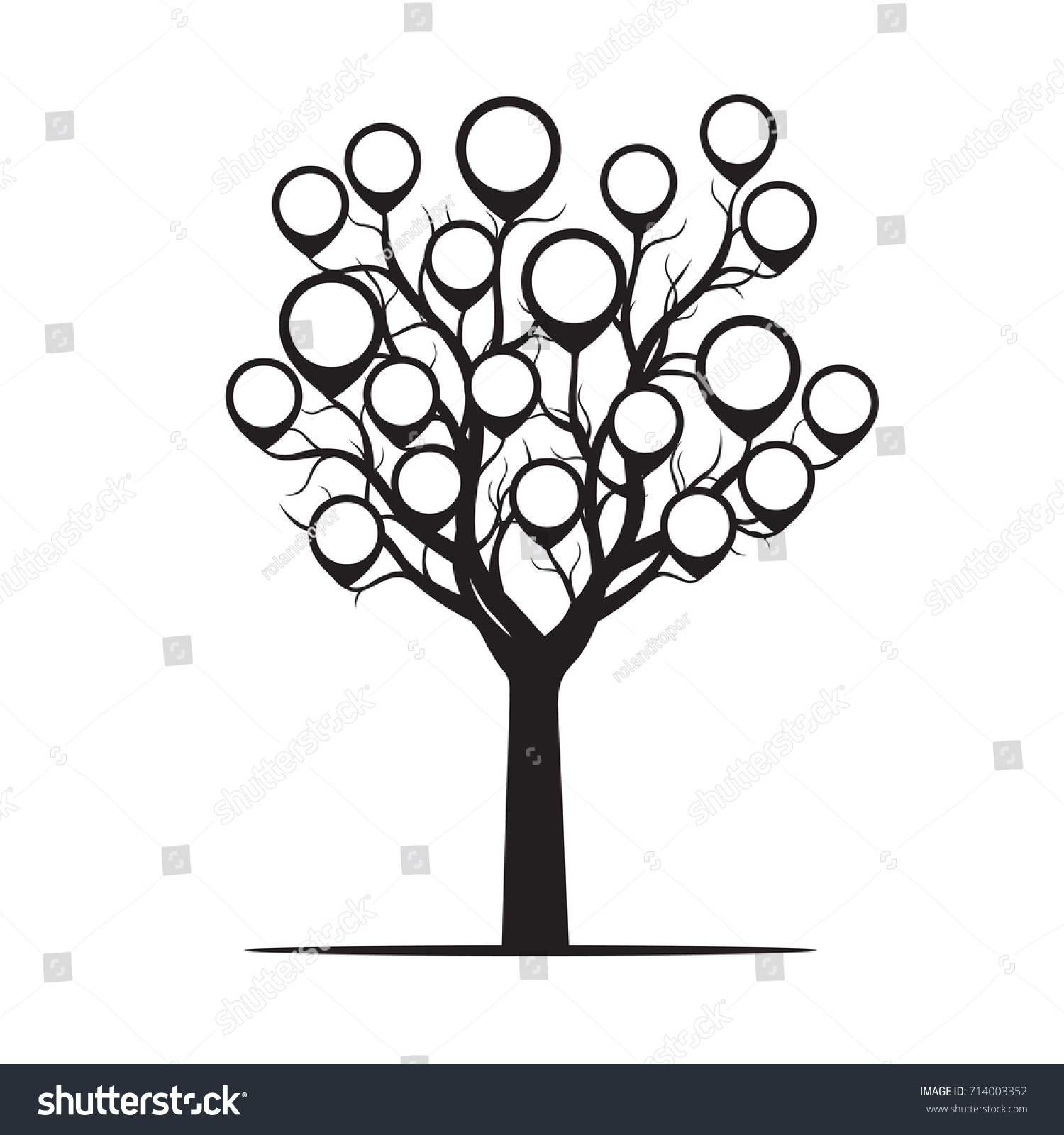 Black Tree Borders Vector Illustration: vector de stock (libre de ...