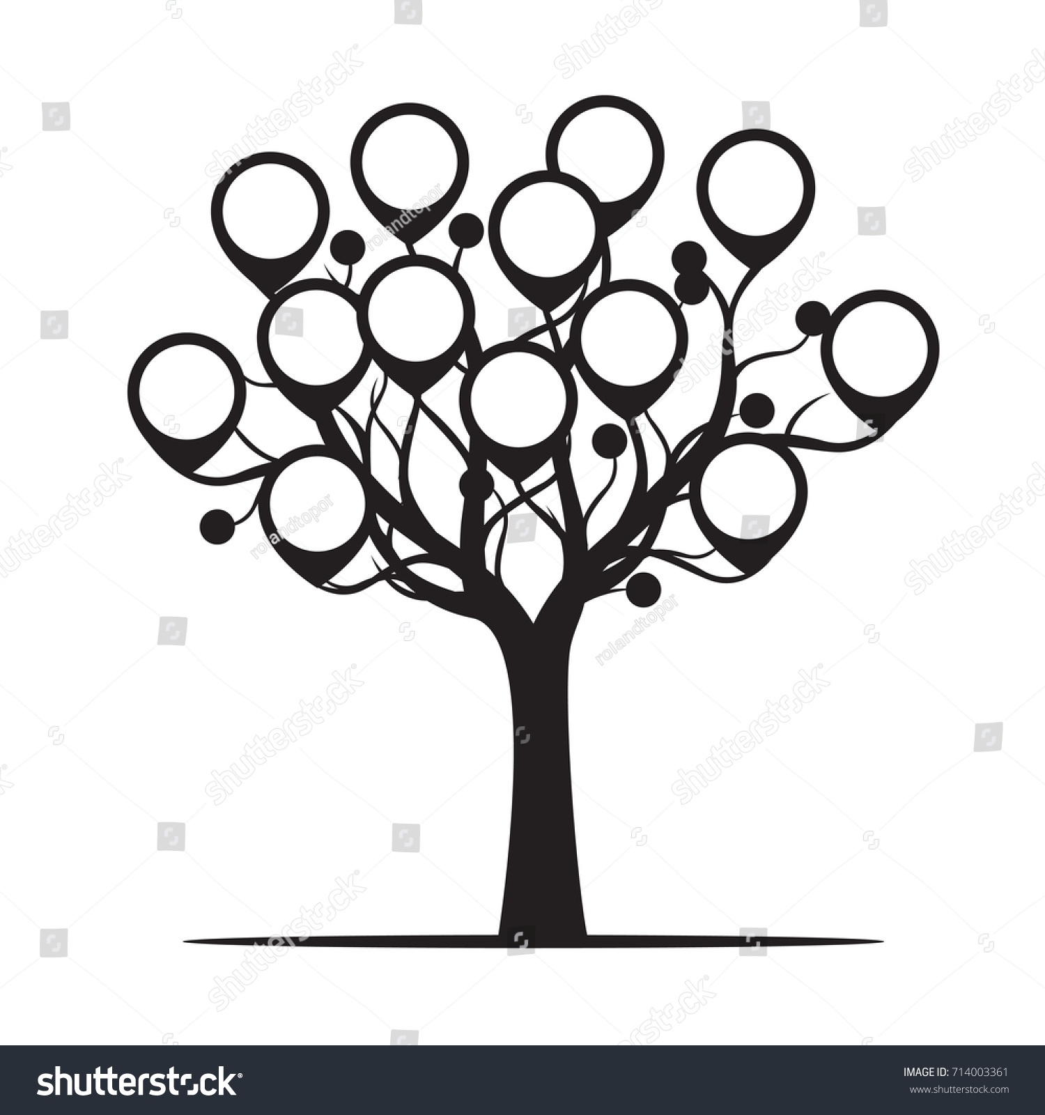Black Tree Borders Vector Illustration: vector de stock (libre de ...
