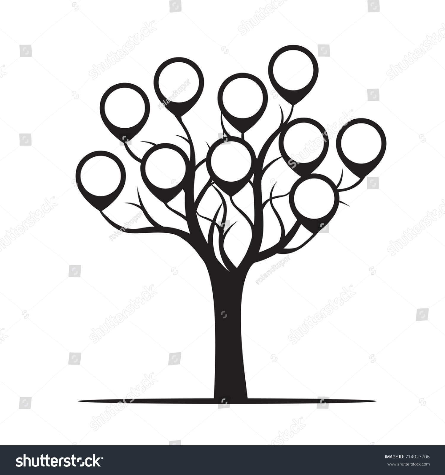 Black Tree Borders Vector Illustration: vector de stock (libre de ...