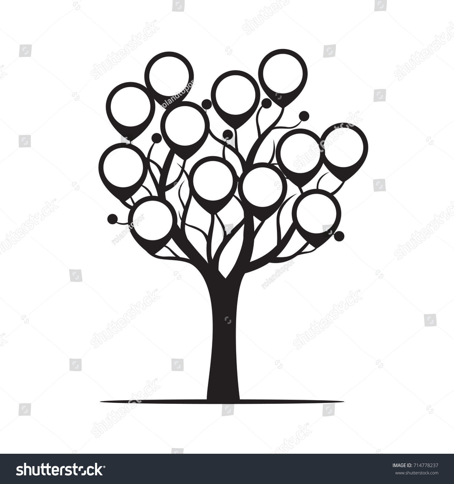 Black Tree Borders Vector Illustration Stock Vector (Royalty Free ...
