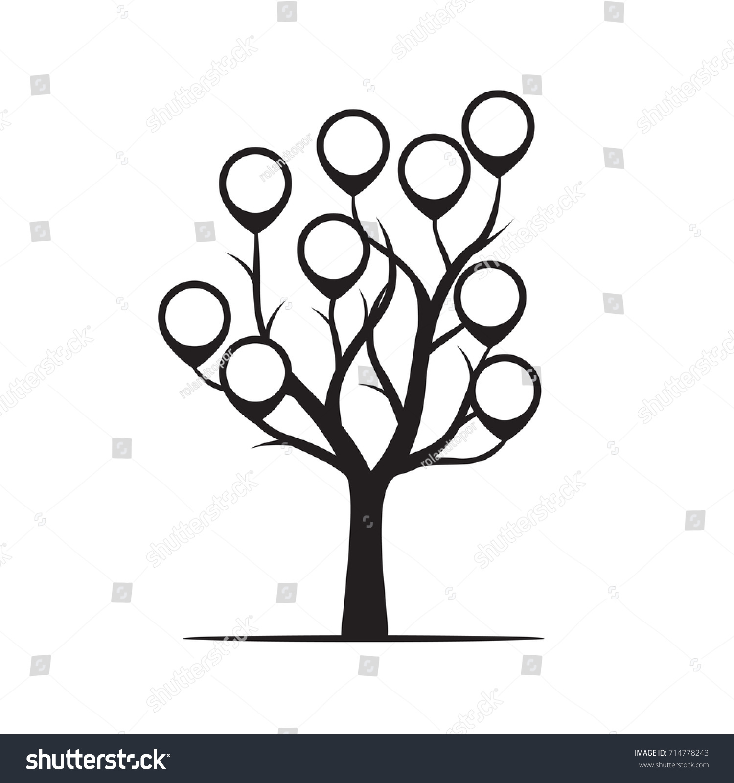 Black Tree Borders Vector Illustration Stock Vector (Royalty Free ...