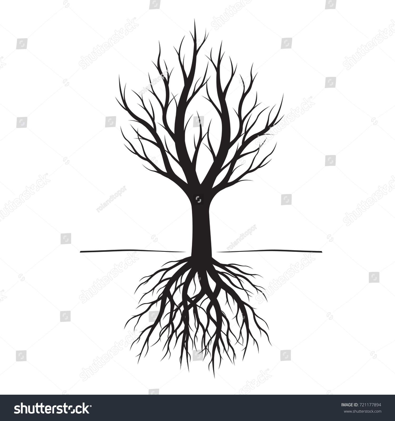 Black Tree Roots Vector Illustration: เวกเตอร์สต็อก (ปลอดค่าลิขสิทธิ์ ...