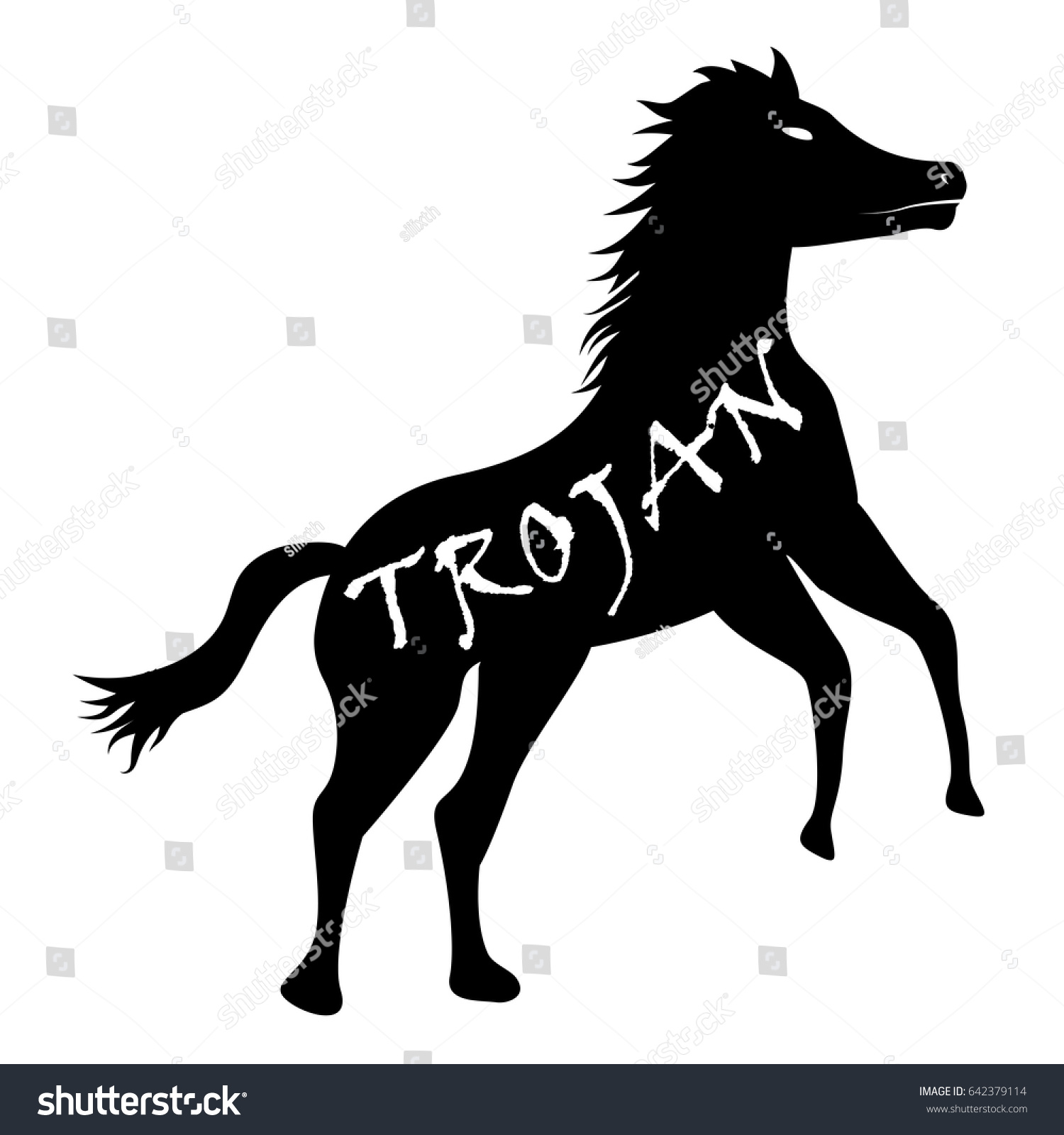 Black Trojan Horse Computer Virus Icon Stock Vector (Royalty Free ...