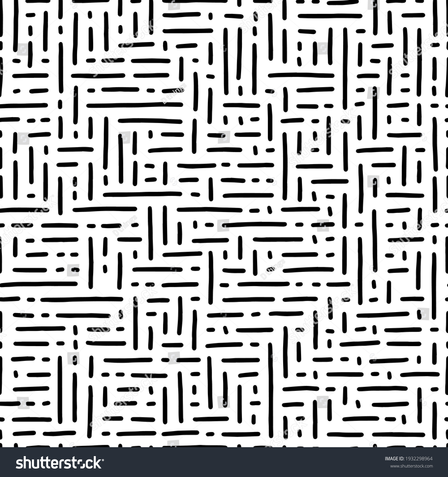 Black Vector Dashes Seamless Pattern Design Stock Vector (Royalty Free ...