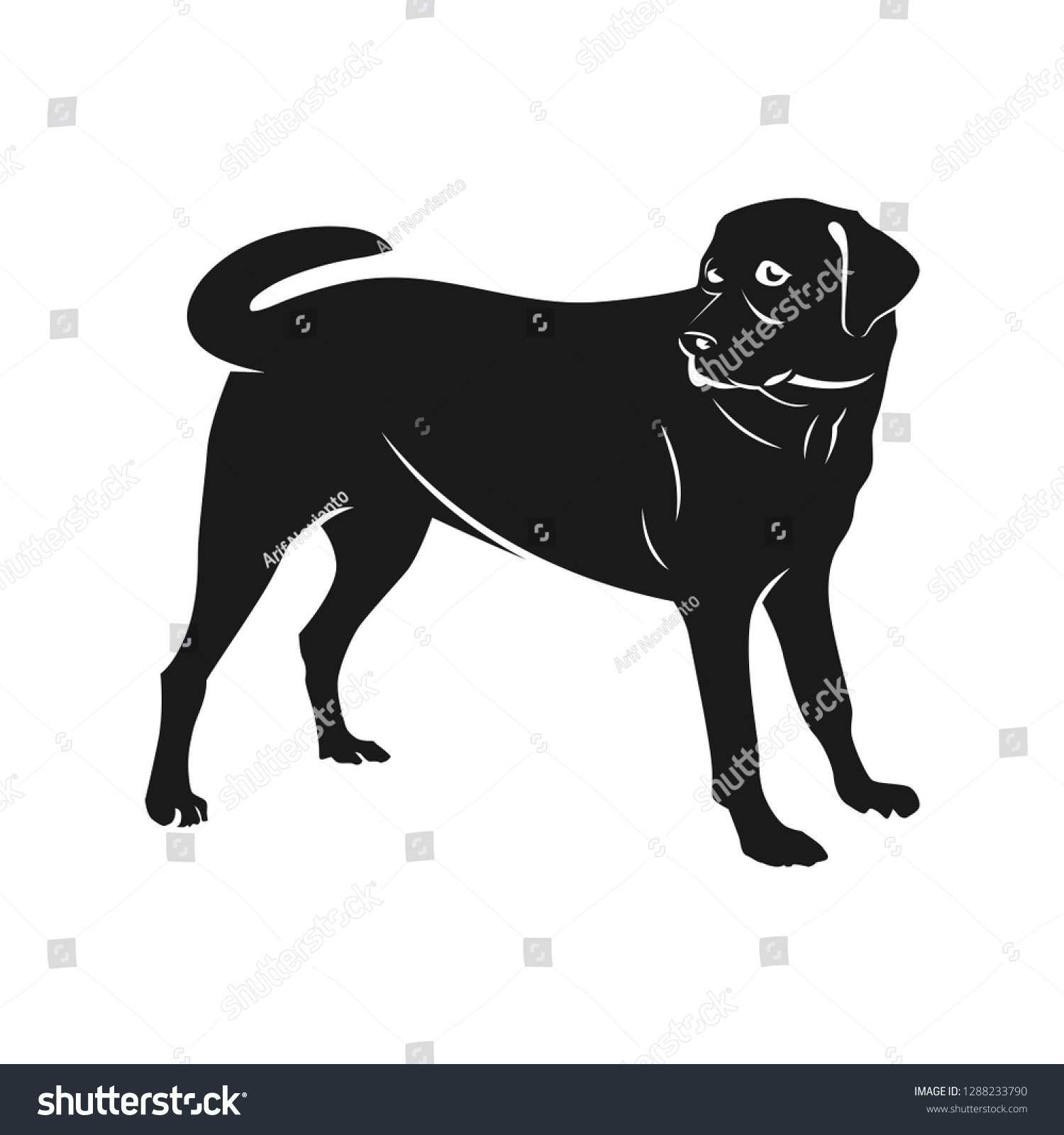 Black Vector Dog Design Stock Vector (Royalty Free) 1288233790