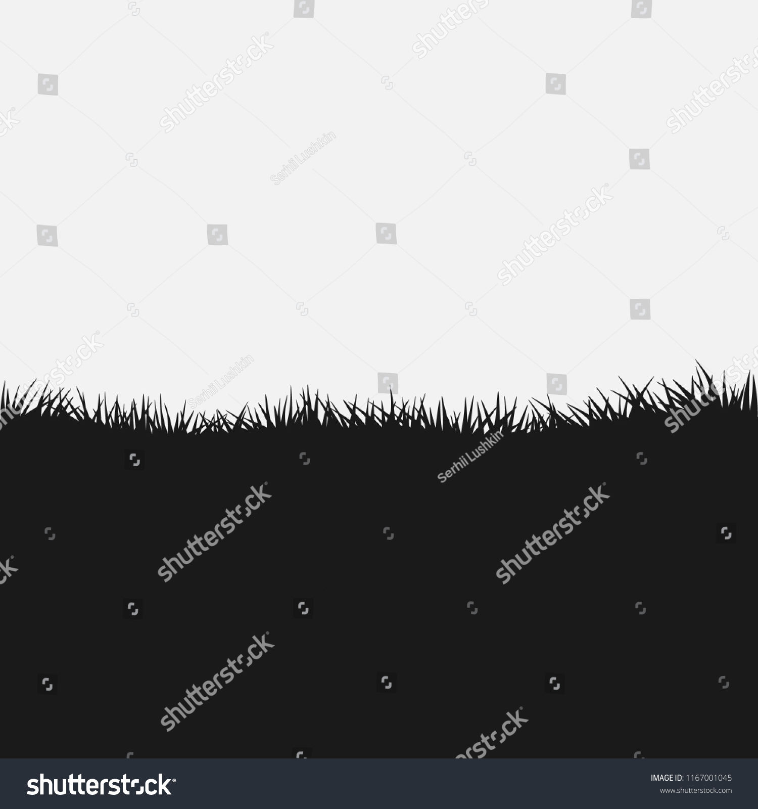 Black Vector Grassland Field Silhouette Stock Vector (Royalty Free ...