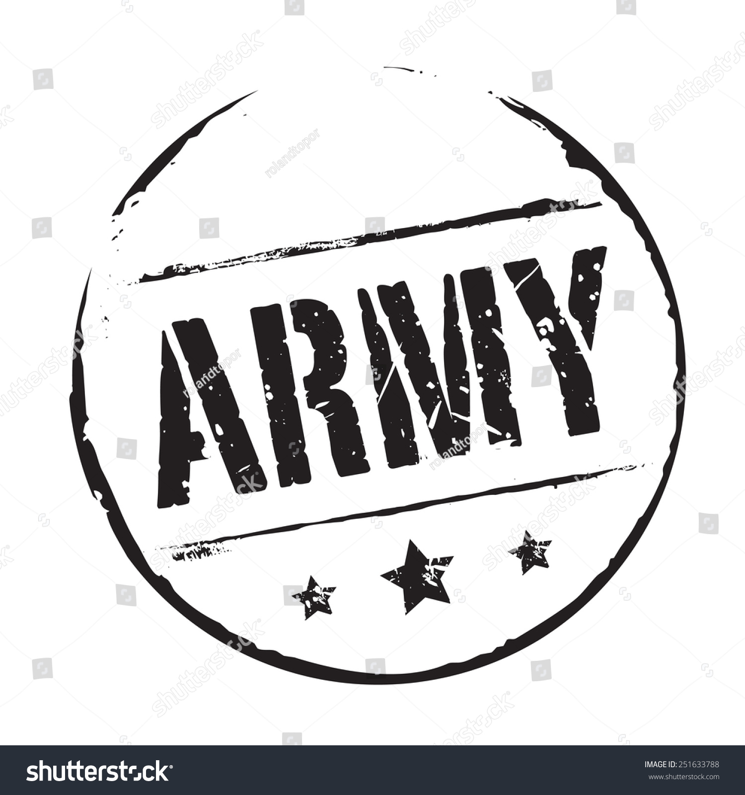 Black Vector Grunge Stamp Army Stock Vector (Royalty Free) 251633788