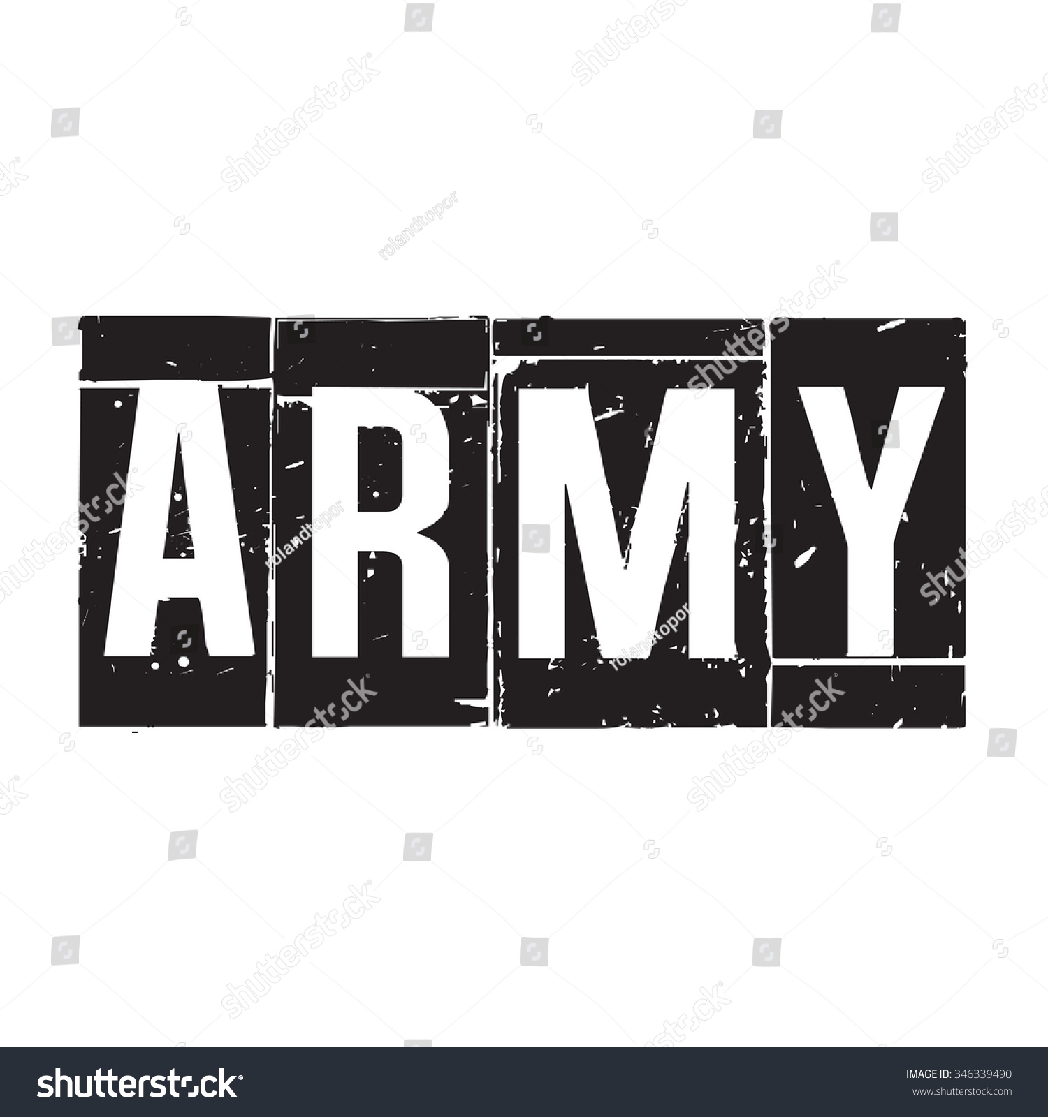 Black Vector Grunge Stamp Army Stock Vector (Royalty Free) 346339490 ...