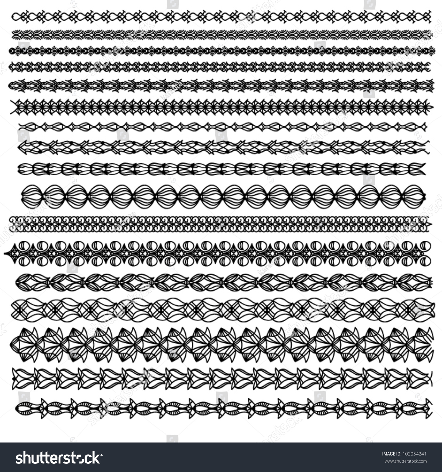 Black Vector Ornamental Trim Oder Border 库存矢量图（免版税）102054241 | Shutterstock
