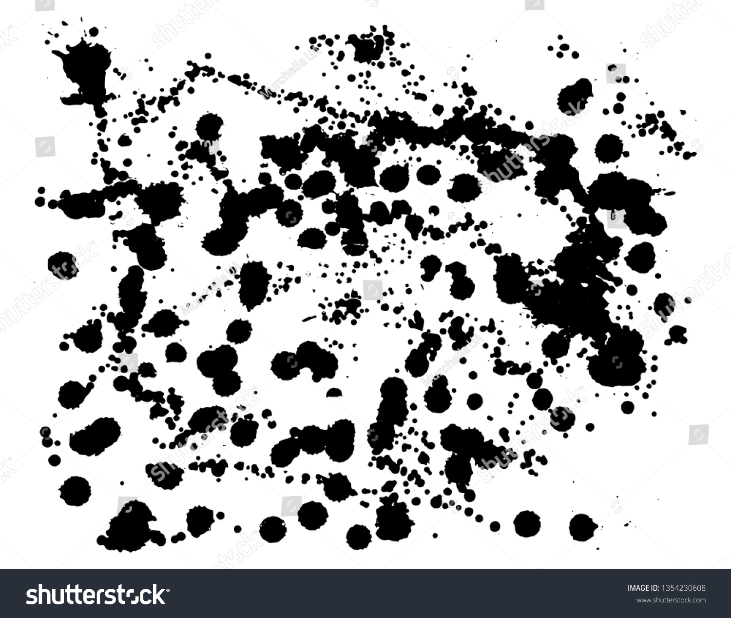 Black Vector Paint Drops Splatter: เวกเตอร์สต็อก (ปลอดค่าลิขสิทธิ์ ...