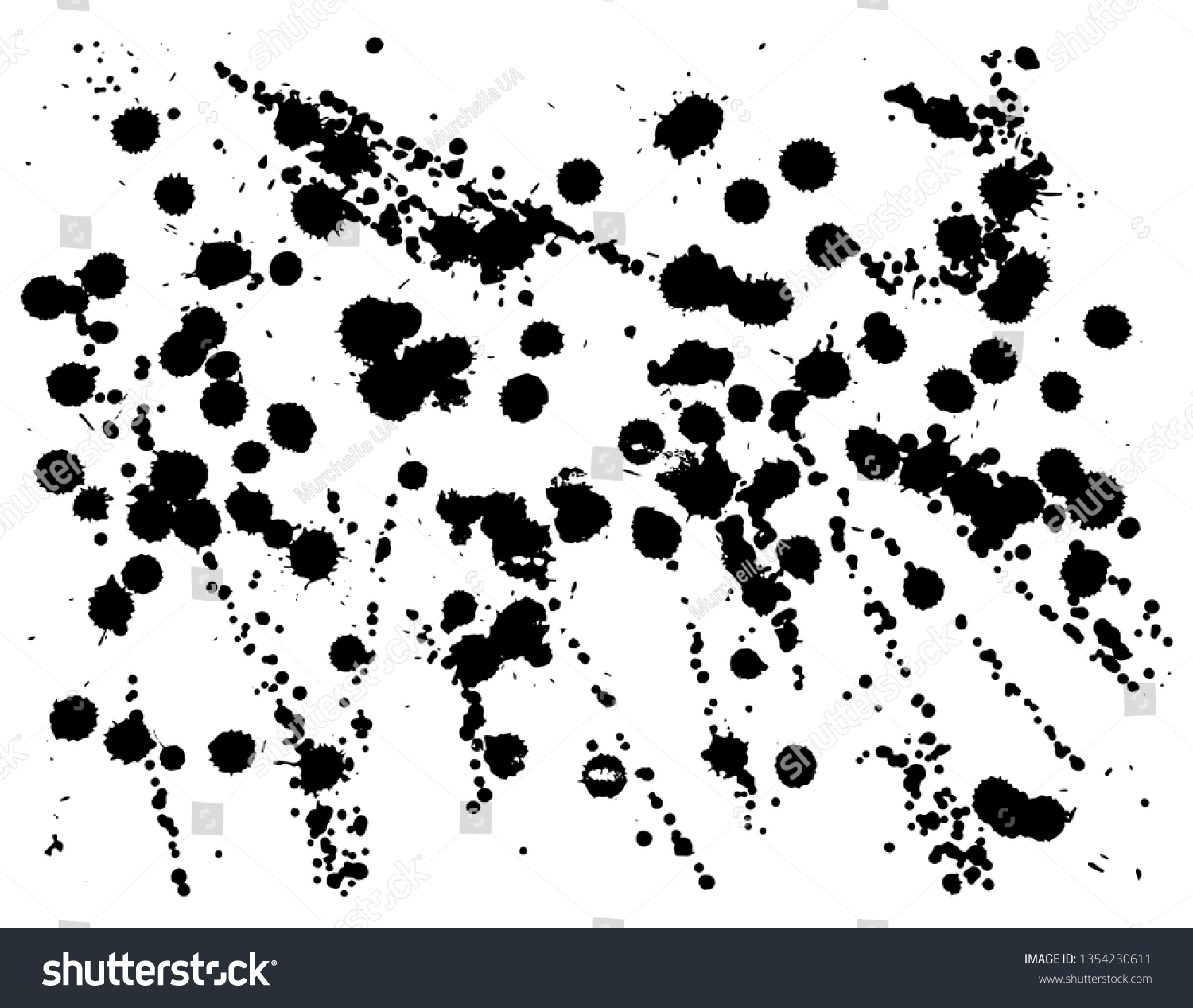 Black Vector Paint Drops Splatter Stock Vector (Royalty Free ...