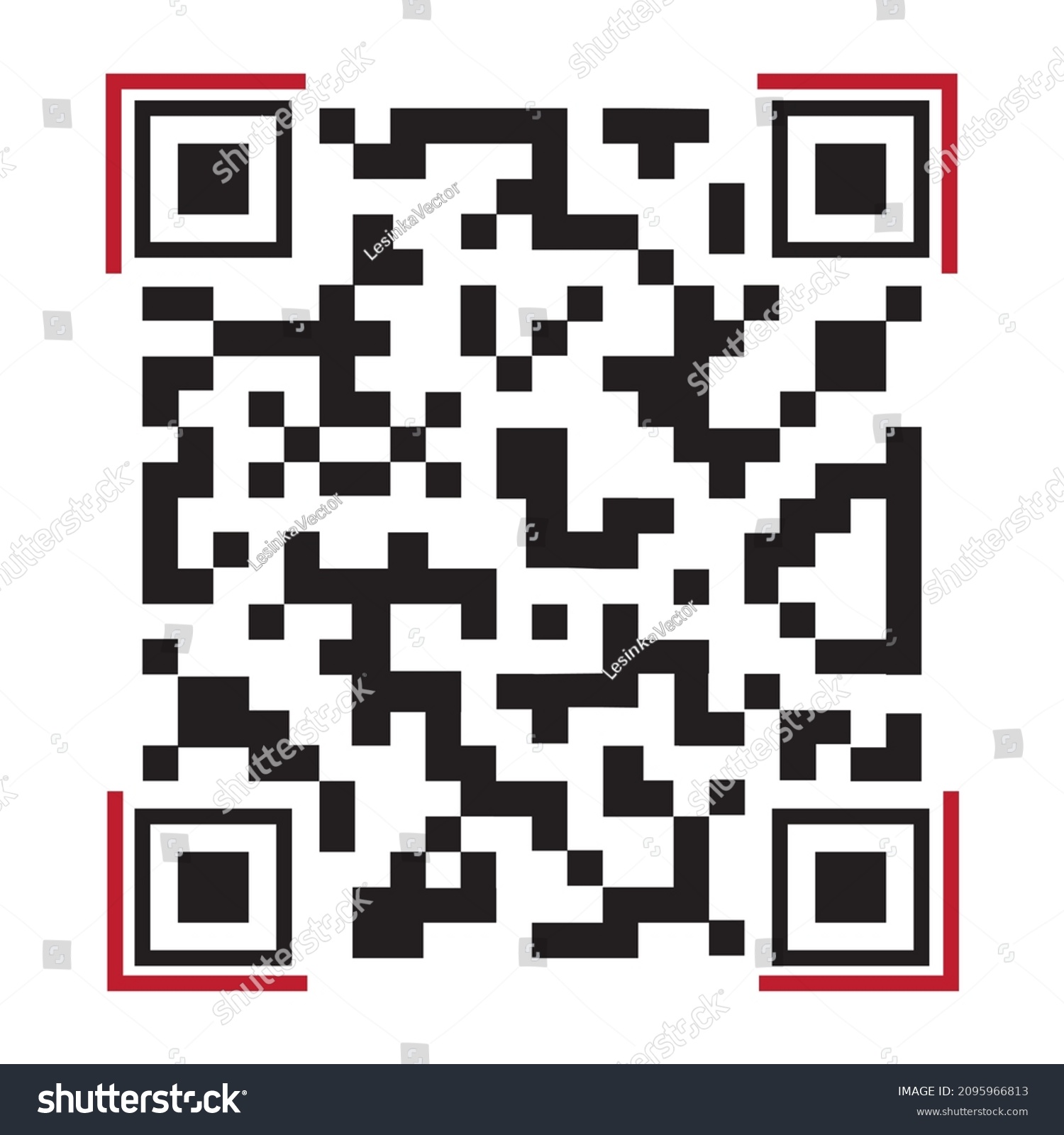 Black Vector Qr Code Icon Qr Stock Vector (Royalty Free) 2095966813 ...