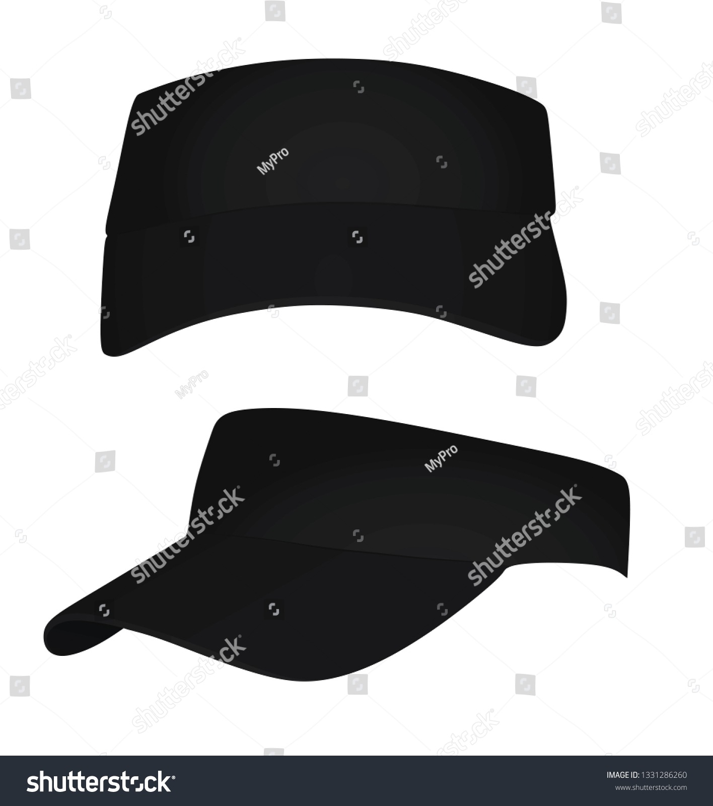 Black Visor Cap Vector Illustration Stock Vector (Royalty Free) 1331286260