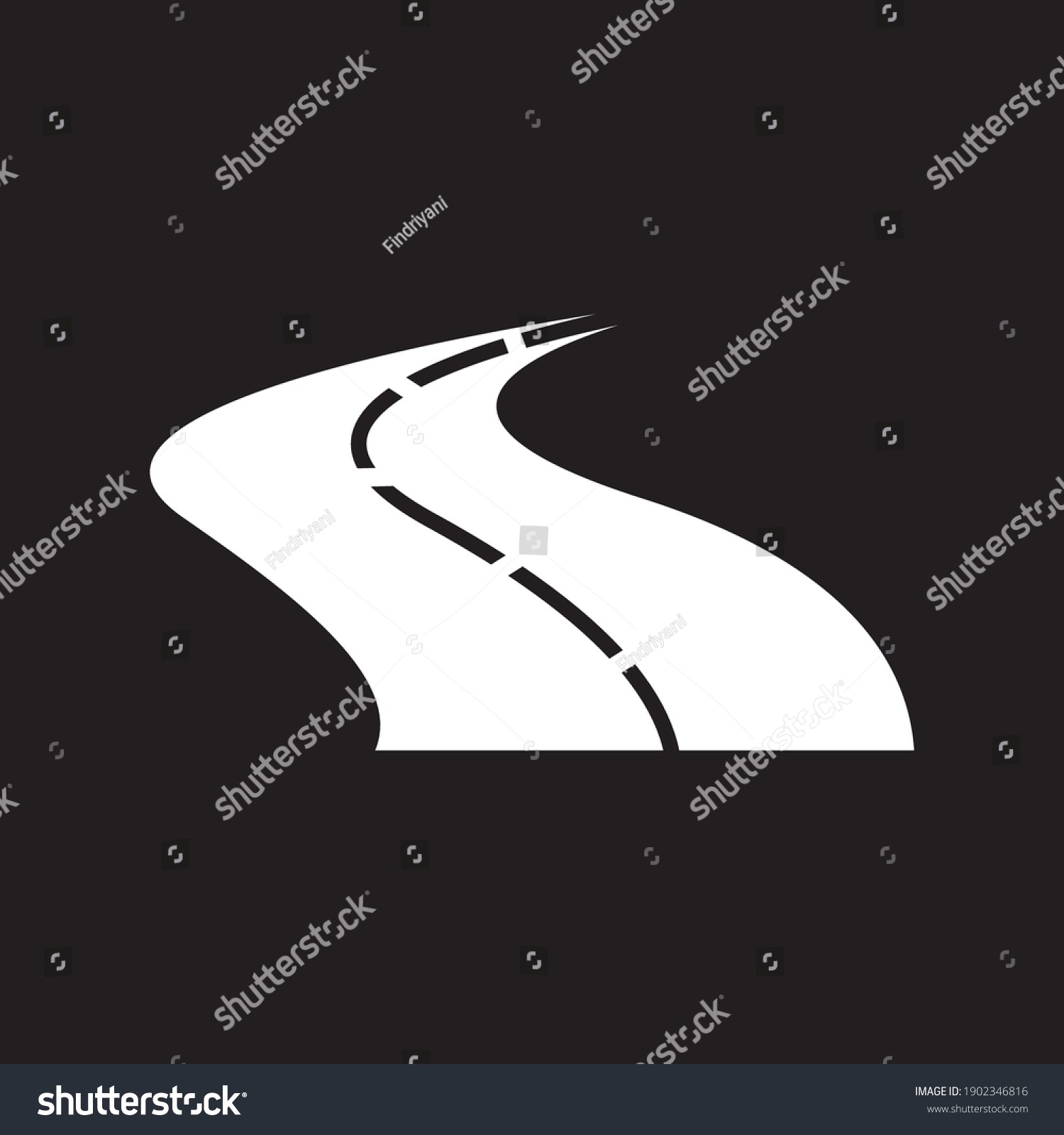 Black Way Logo Vector Template Stock Vector (Royalty Free) 1902346816
