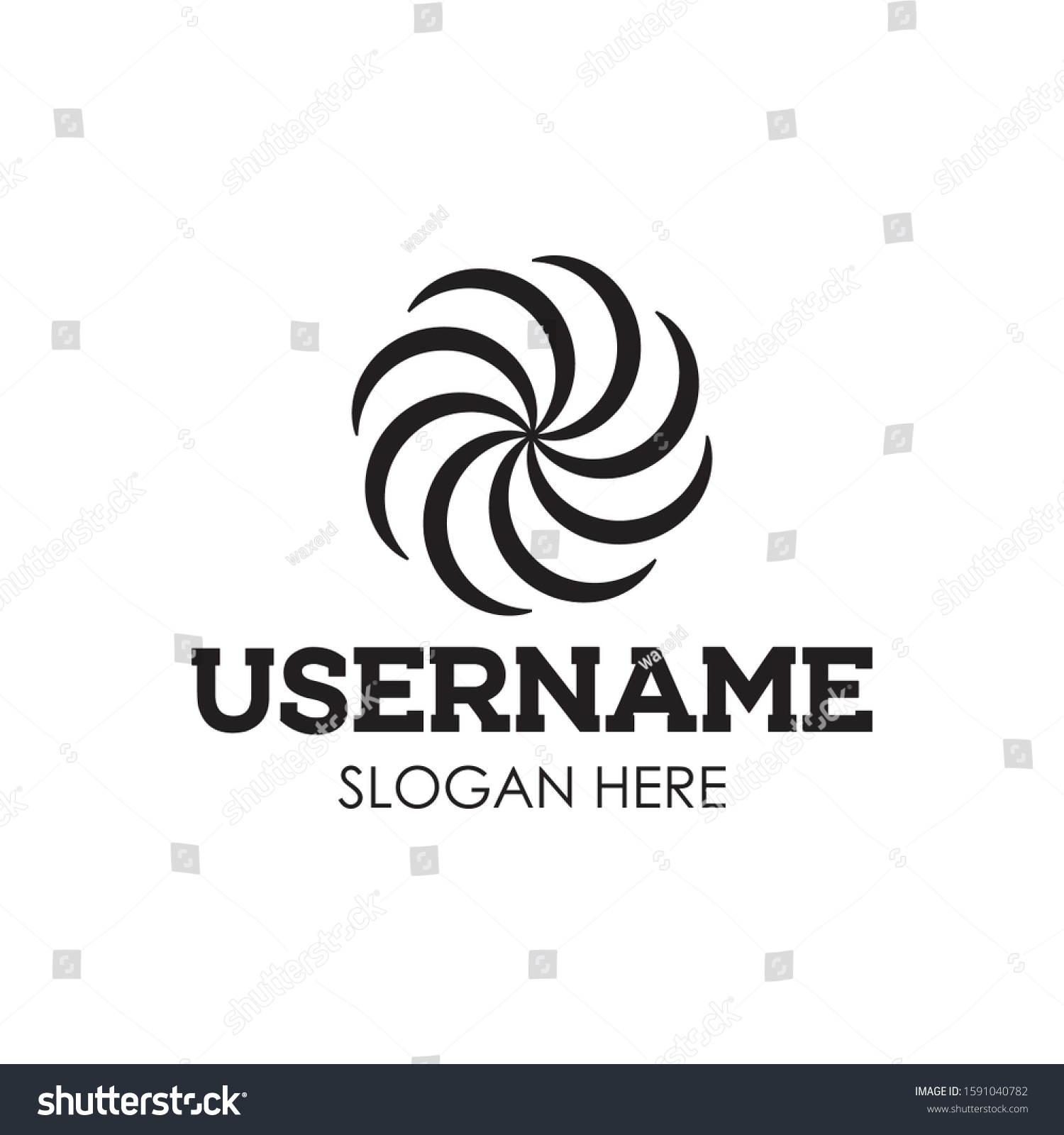 Black White Circle Logo Vector: vector de stock (libre de regalías) 1591040782 | Shutterstock