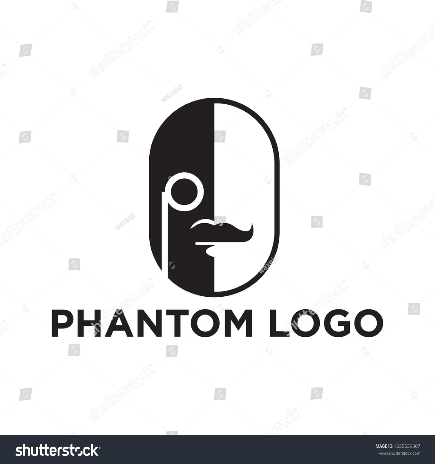Black White Phantom Logo Vector Illustration Stock Vector (Royalty Free ...