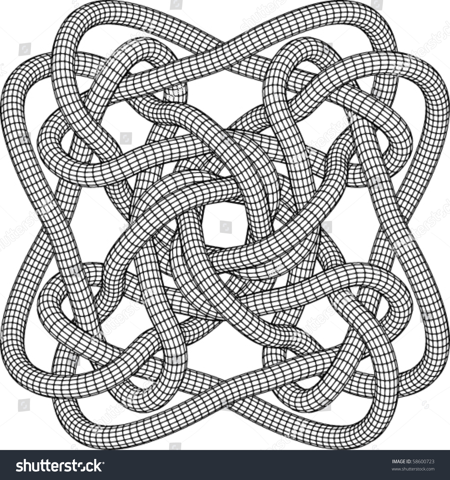 Black White Vector Knot Illustration Stock Vector (Royalty Free) 58600723