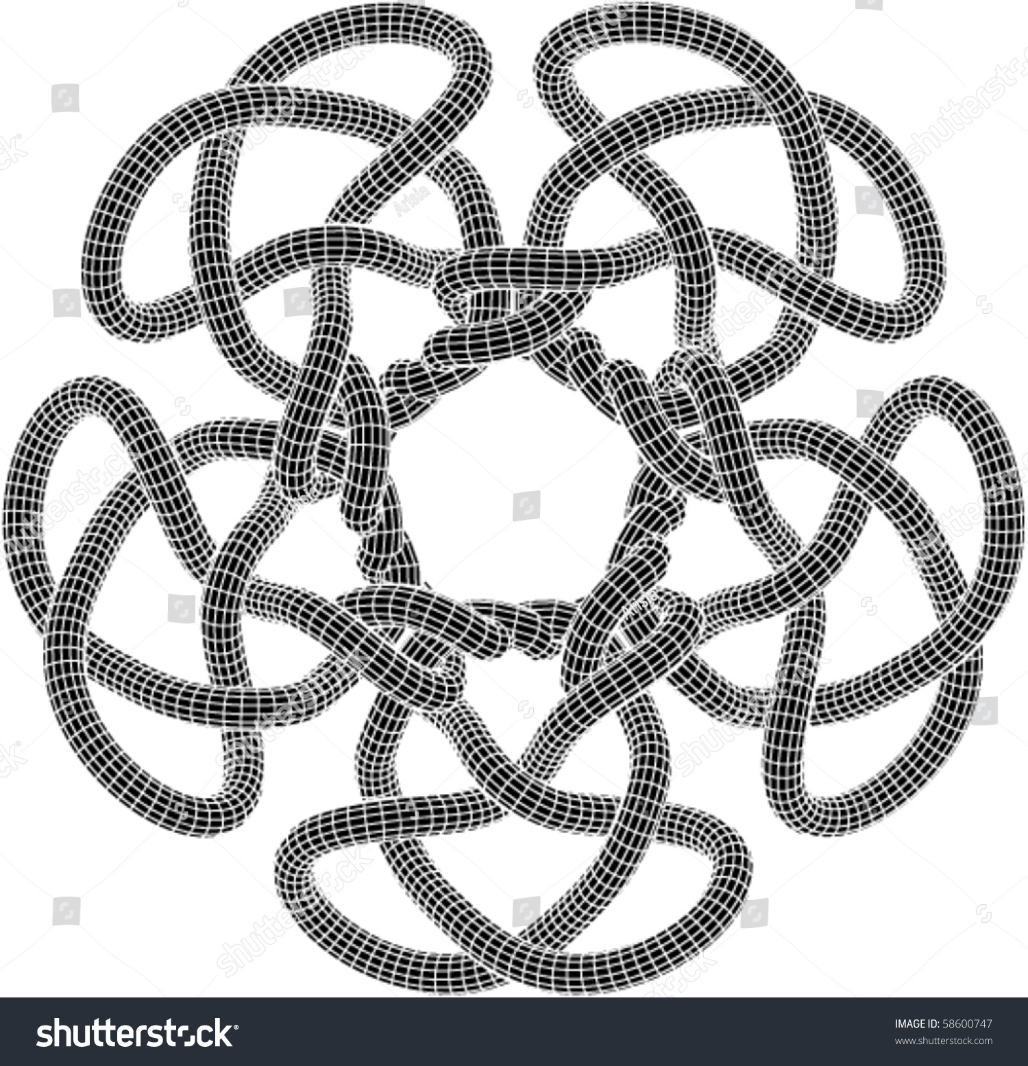 Black White Vector Knot Illustration: vector de stock (libre de ...