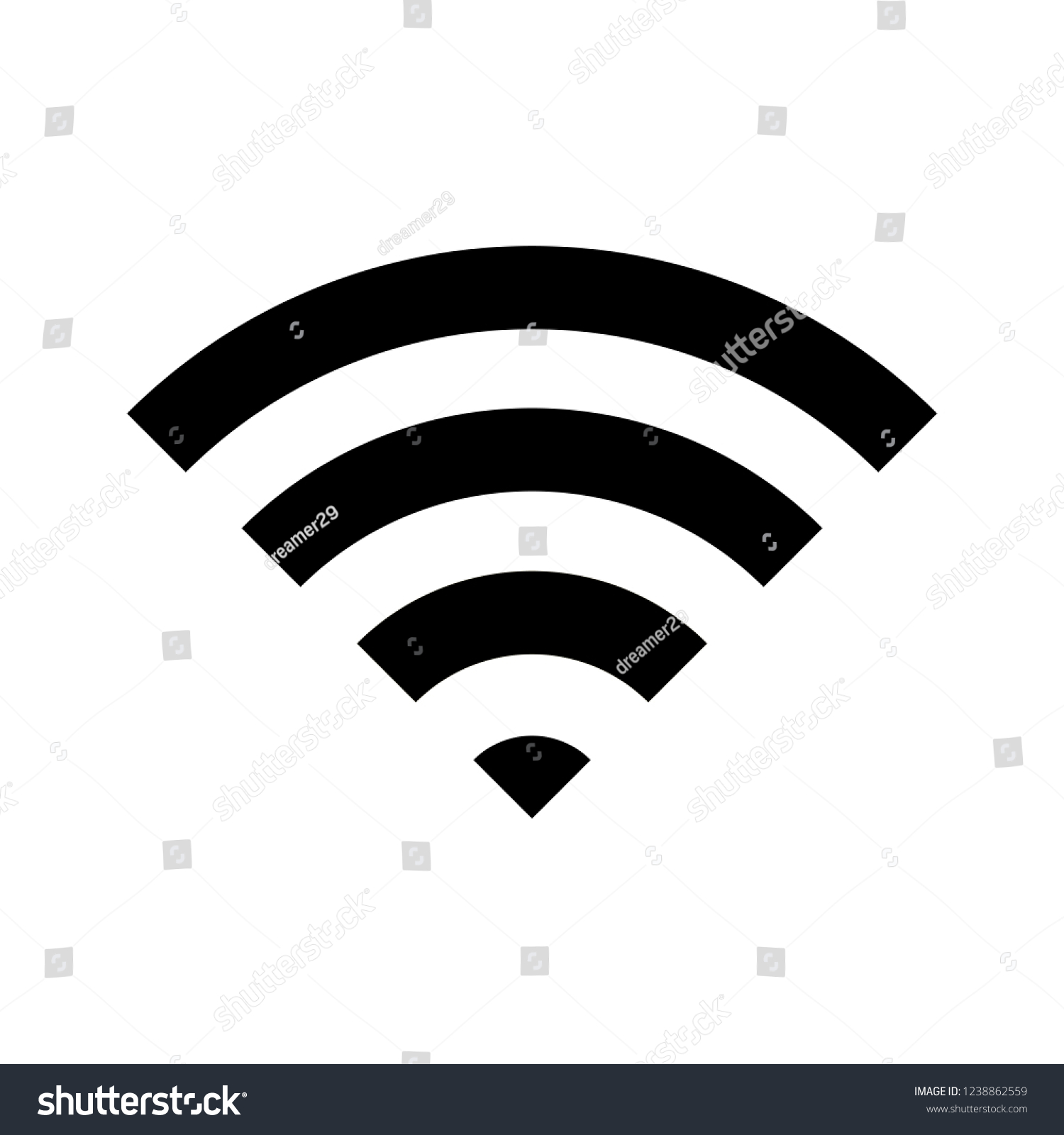 Black Wifi Icon Sharp Edges Stock Vector (Royalty Free) 1238862559