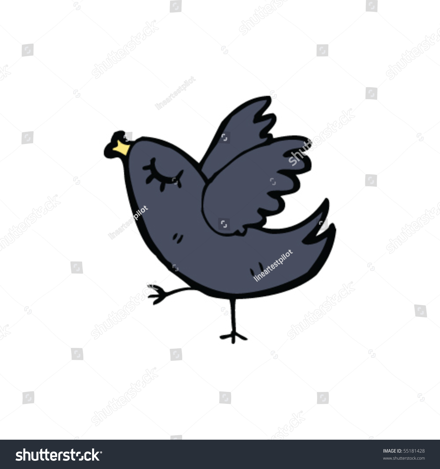 Blackbird Cartoon Stock Vector Illustration 55181428 : Shutterstock