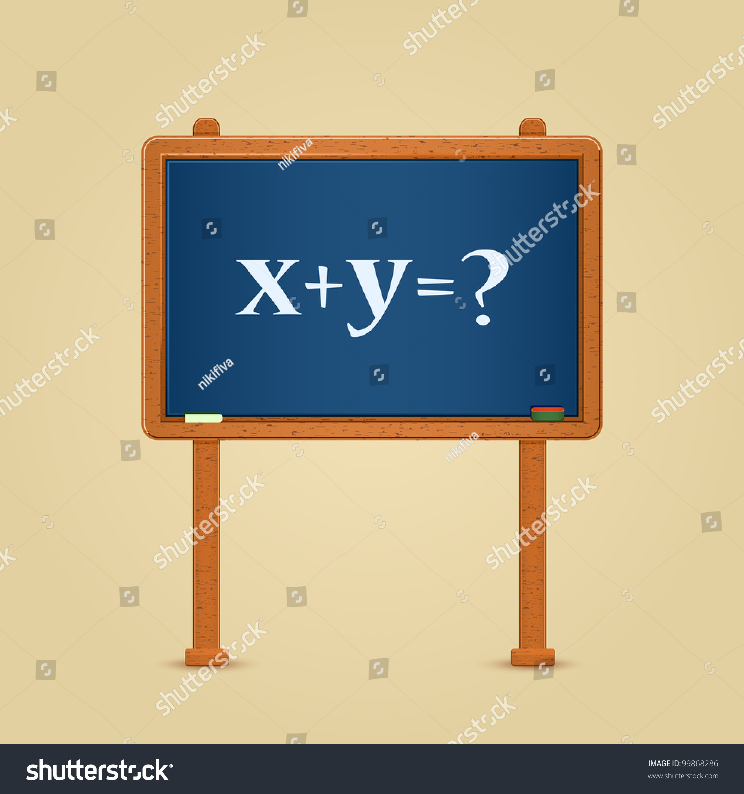 Blackboard Math Equation Question Mark Vector: vector de stock (libre ...