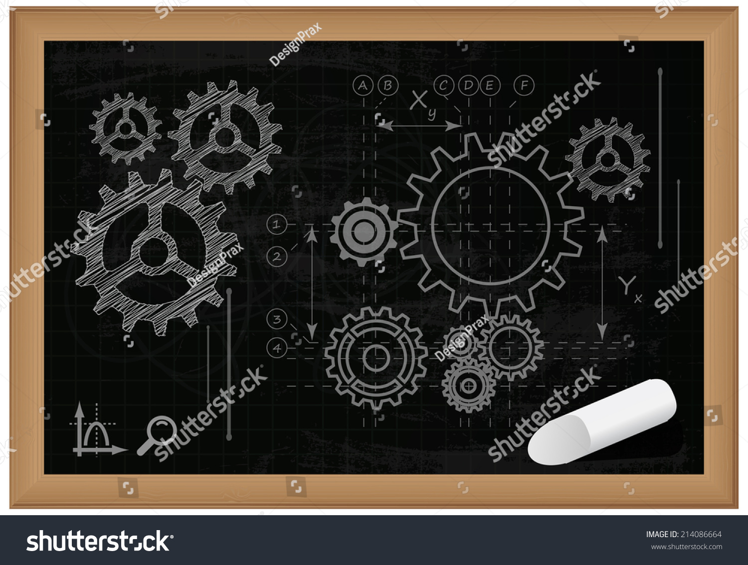 Blackboard Technical Drawing Illustration Stock Vector (Royalty Free ...