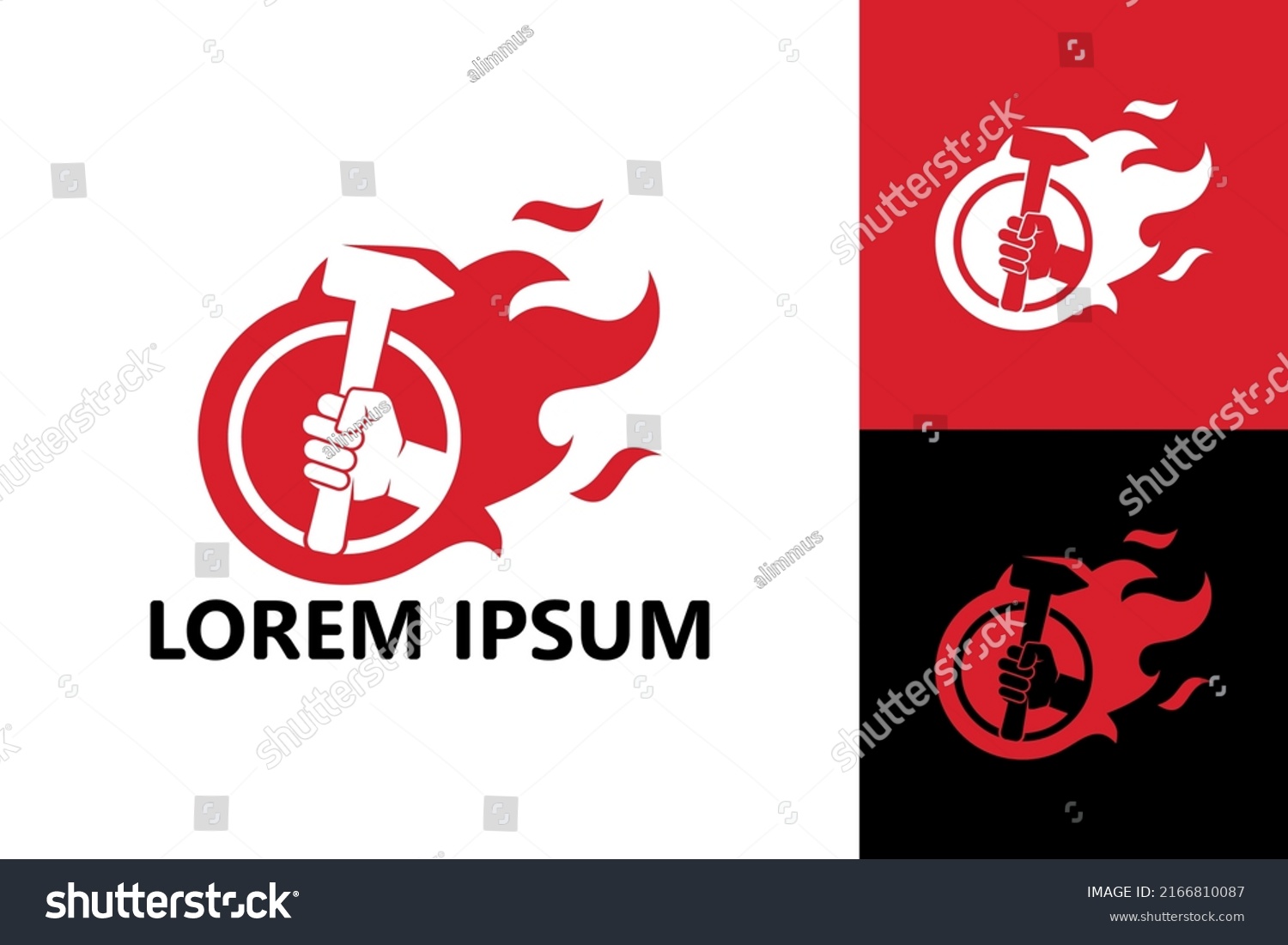 Blacksmith Fire Iron Logo Template Design Stock Vector (Royalty Free ...