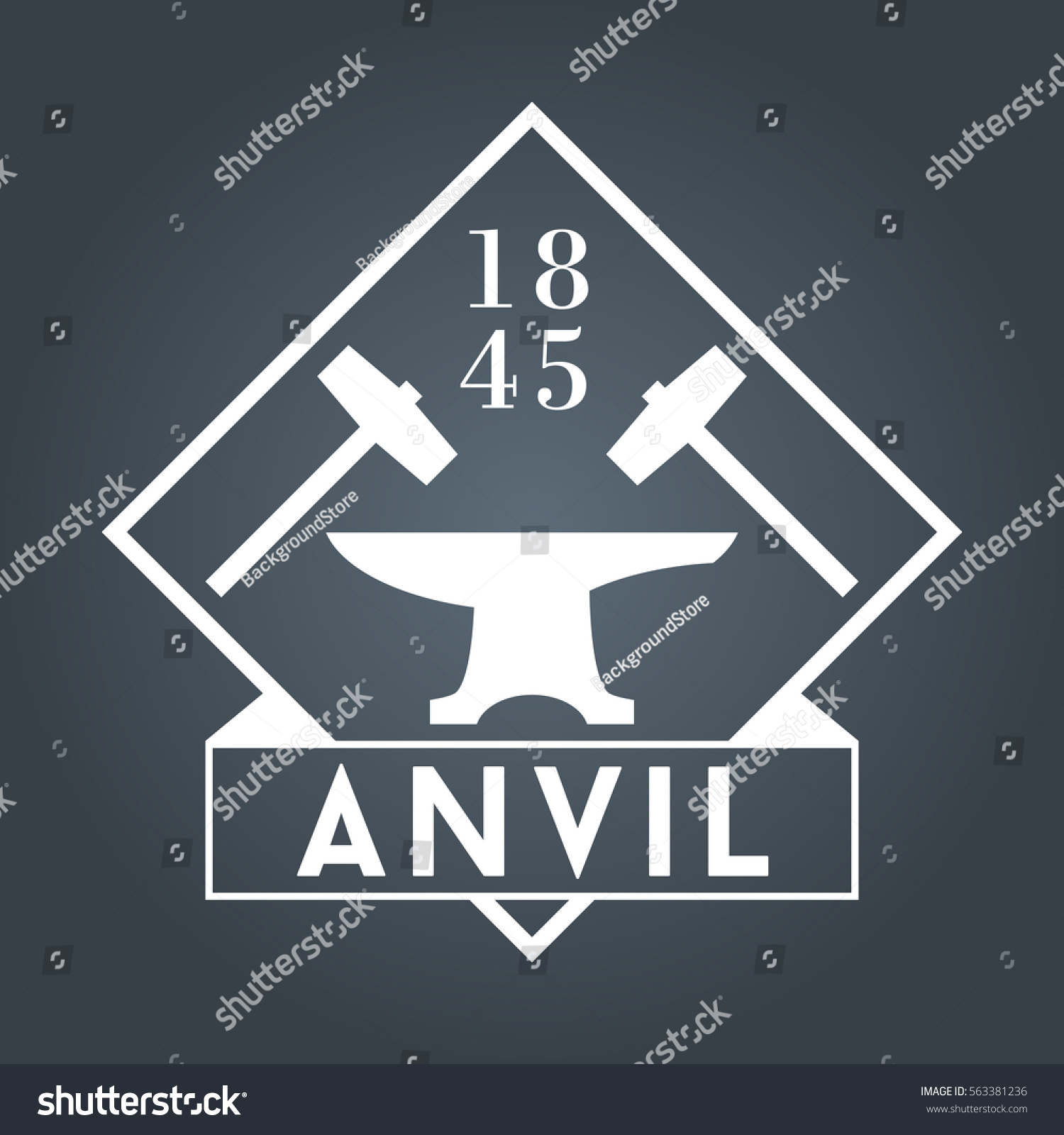 Blacksmith Metalsmith White Vector Badge Logo Stock Vector (Royalty ...