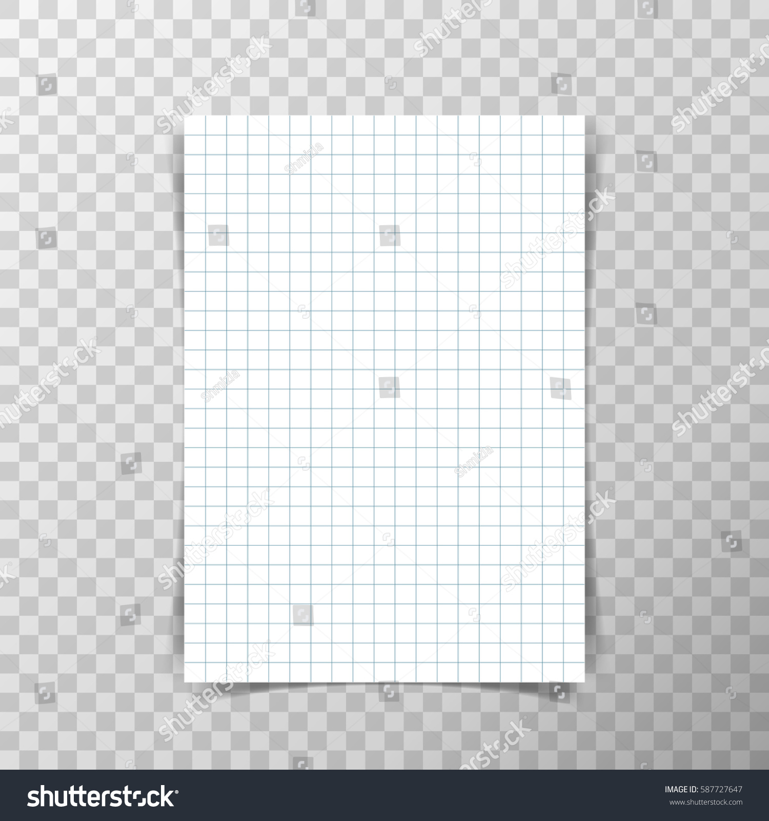 Blank A4 Paper Math Squares On: vector de stock (libre de regalías ...