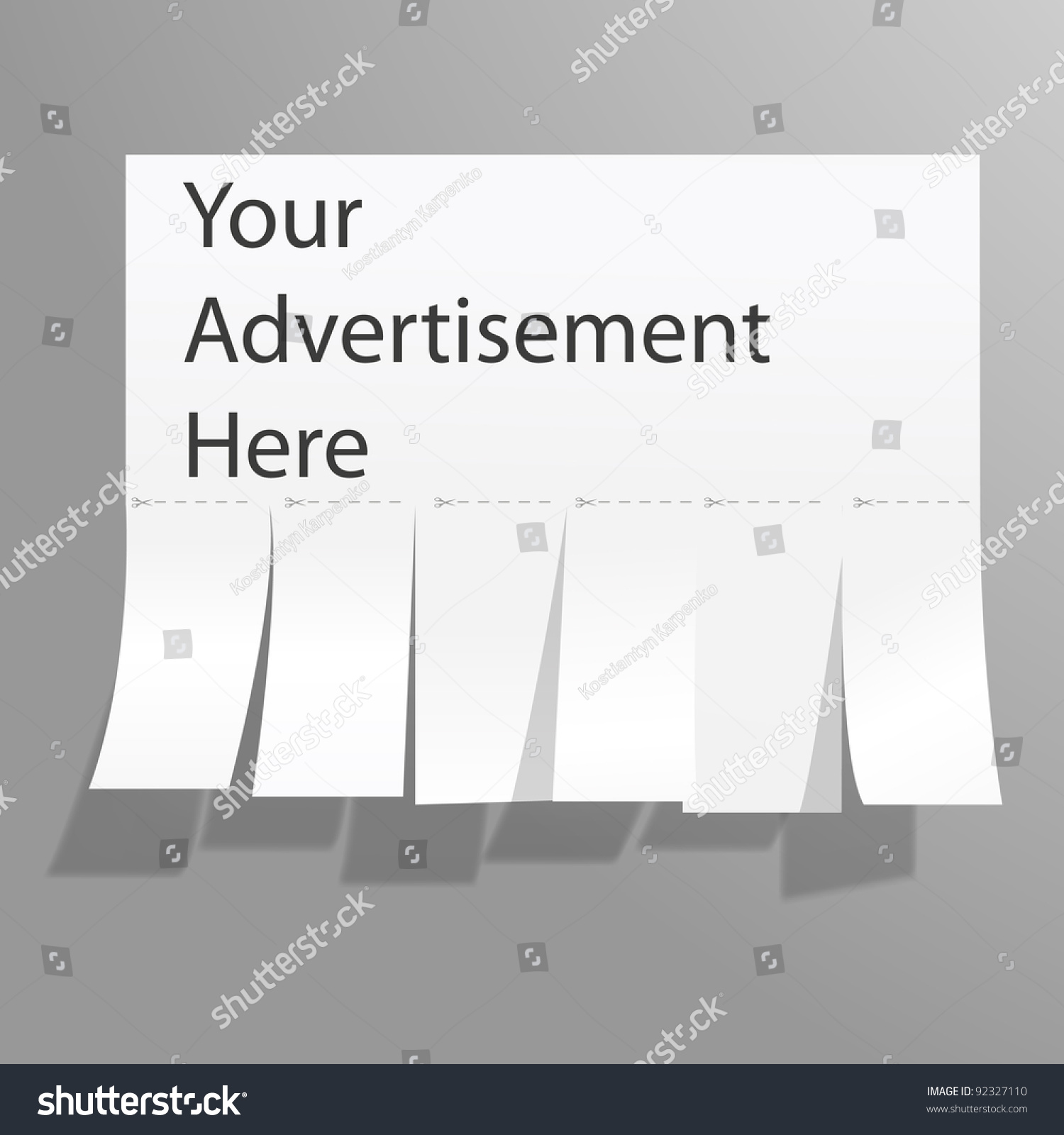 Blank Advertisement Cut Slips Vector Stock Vector (Royalty Free ...