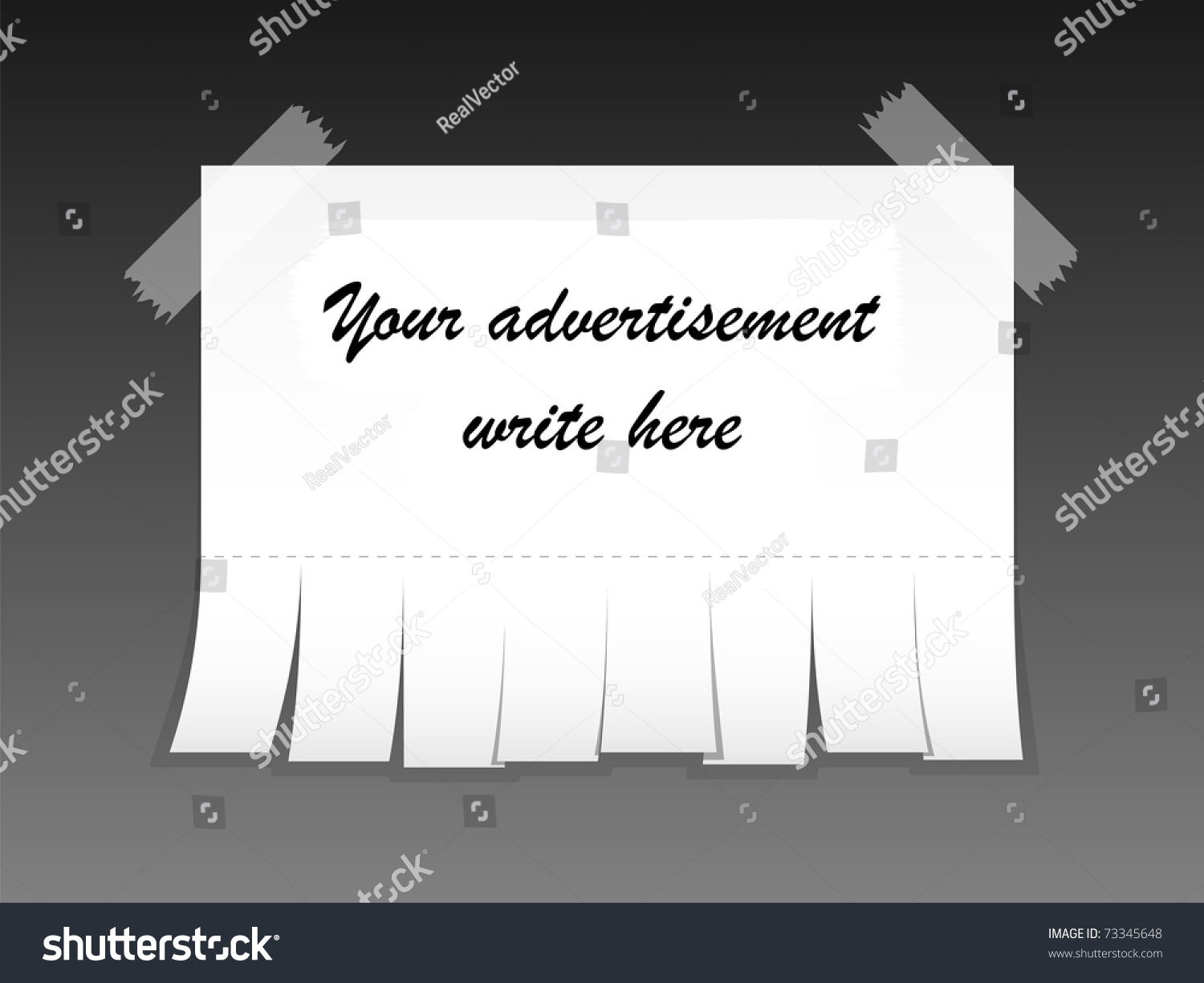Blank Advertisement Cut Slips Vector Illustration Stock Vector (Royalty ...