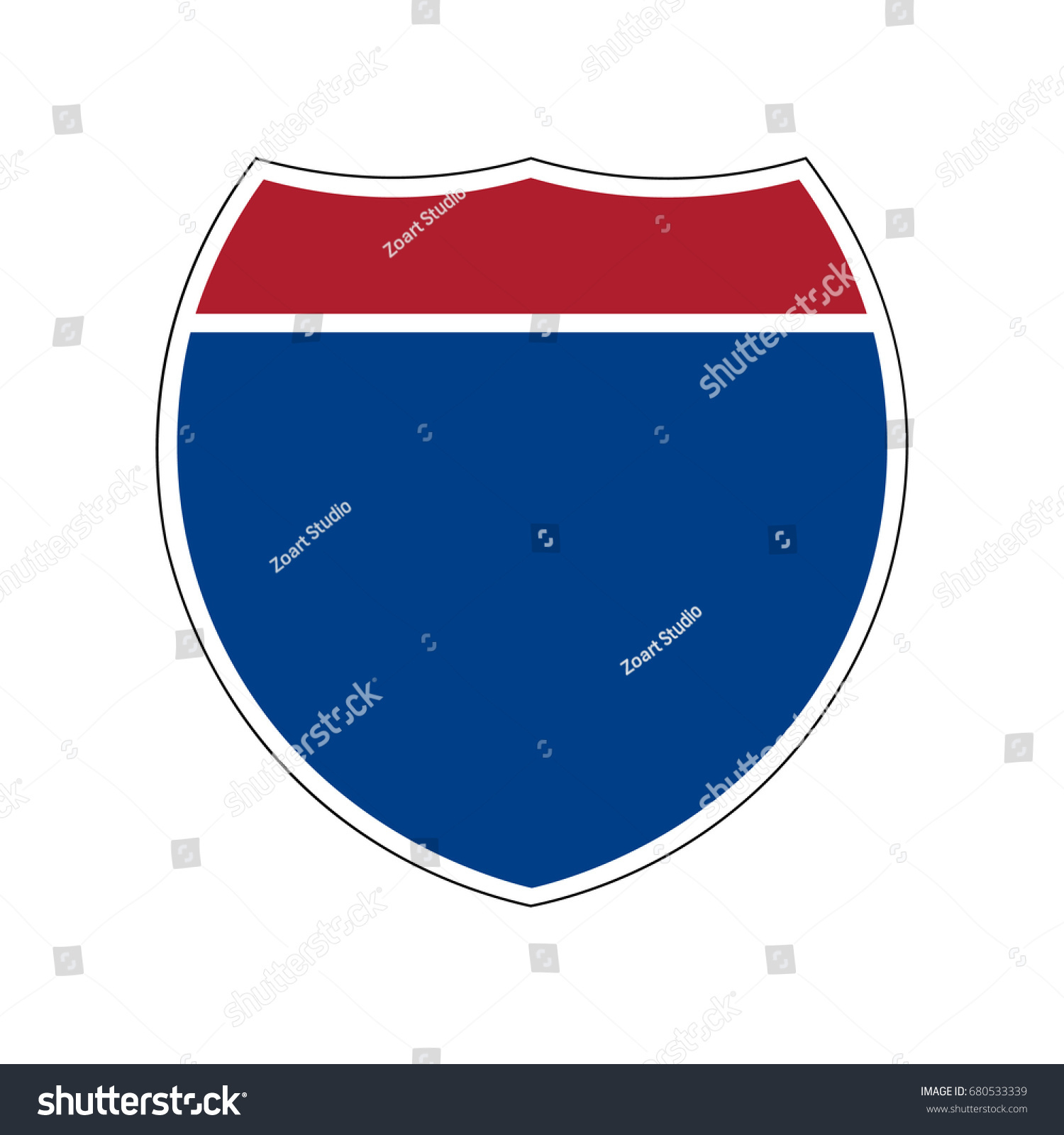 Blank American Interstate Highway Sign Stock Vector (Royalty Free ...