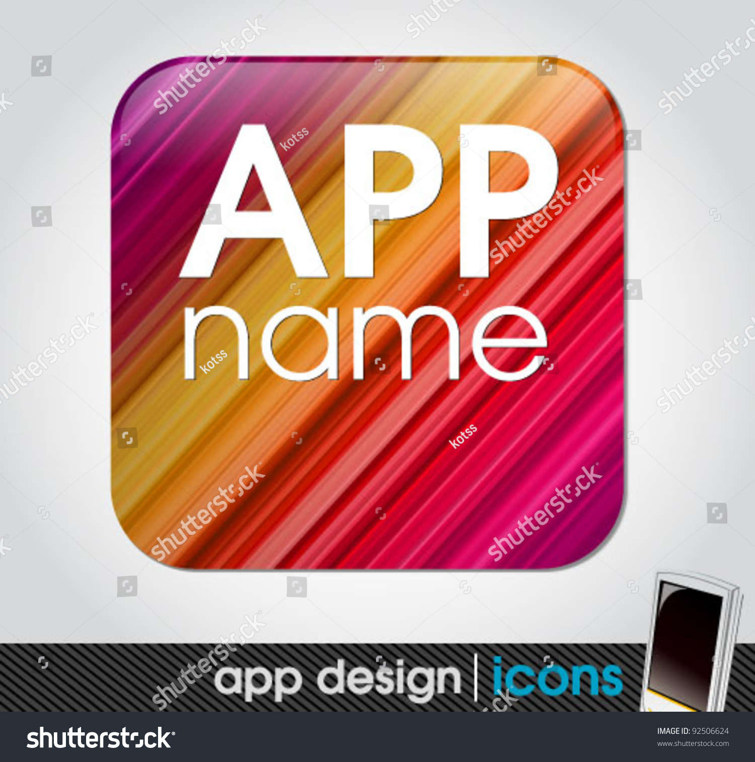 Blank App Icon Mobile Devices Stock Vector (Royalty Free) 92506624