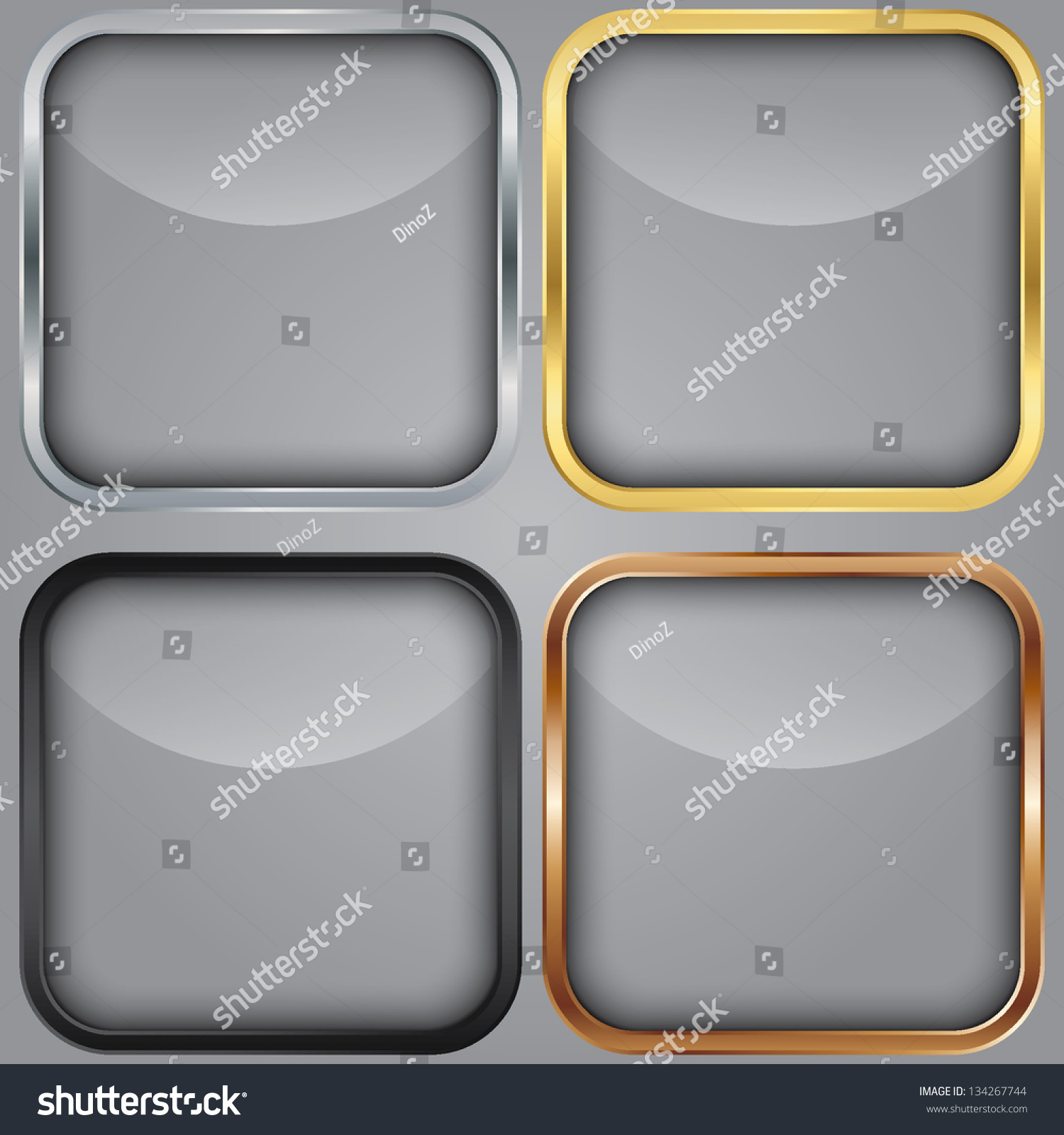 Blank App Icons Set Vector Illustration Stock Vector (Royalty Free ...