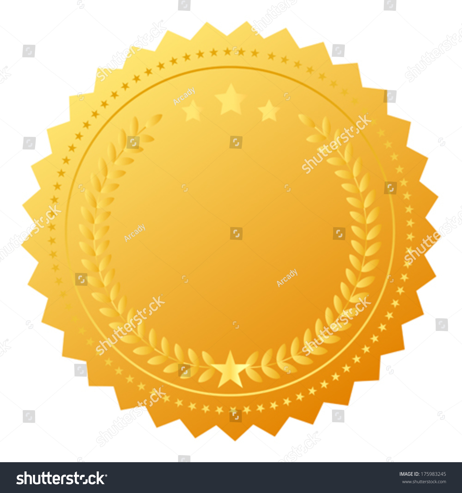 Blank Award Medal Stock Vector (Royalty Free) 175983245